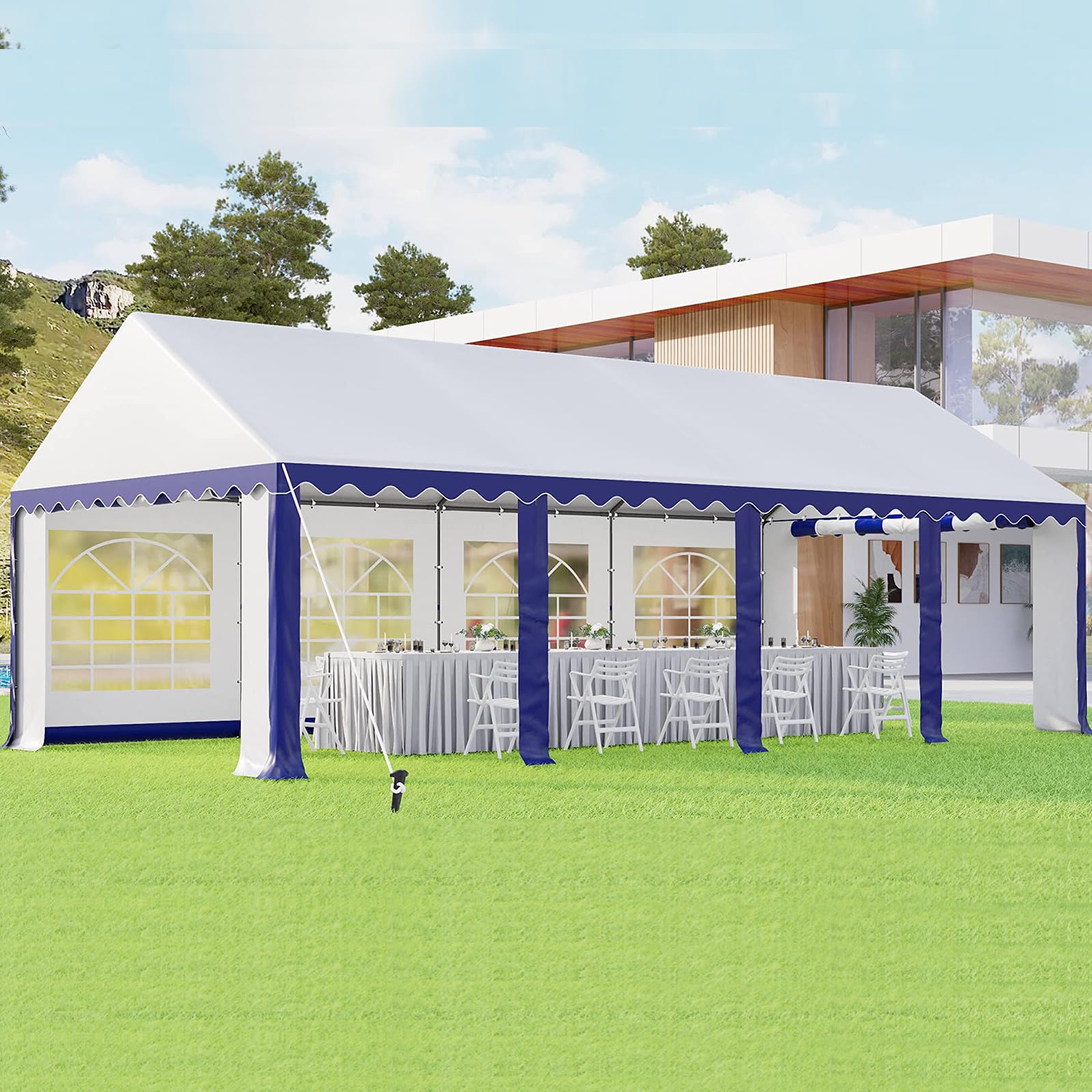 Amazon.com : MFSTUDIO 13'x26' Party Tent, Outdoor Heavy Duty Party ...