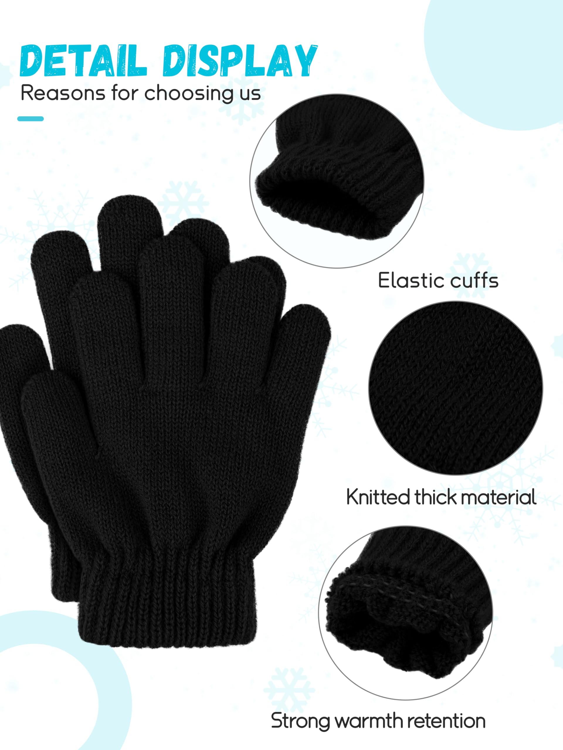Snapklik.com : 3 Pairs Kids Gloves Winter Gloves Thick Cashmere Magic ...