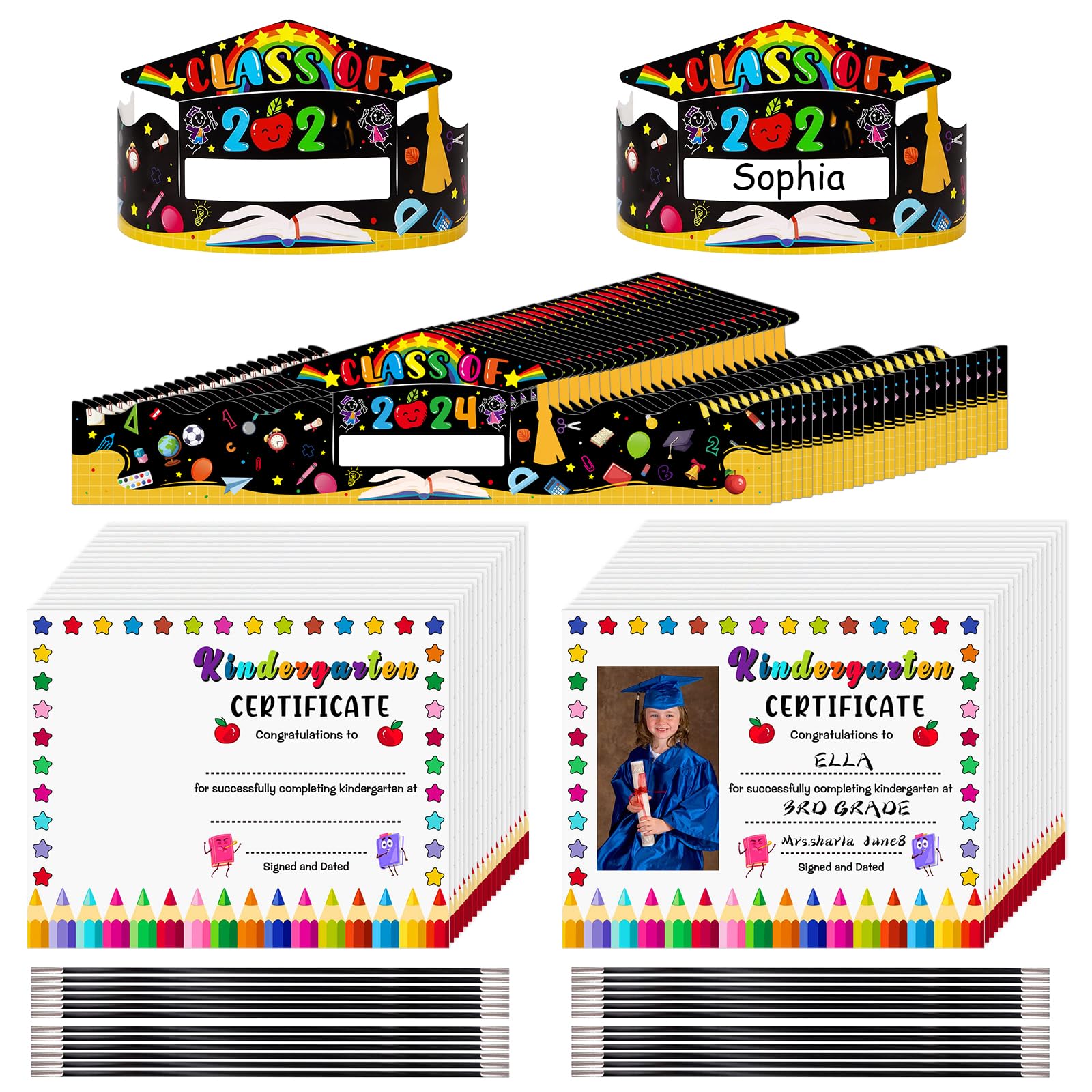 Amazon.com: SICOHOME 24pcs Kindergarten Graduation Caps Adjustable with ...