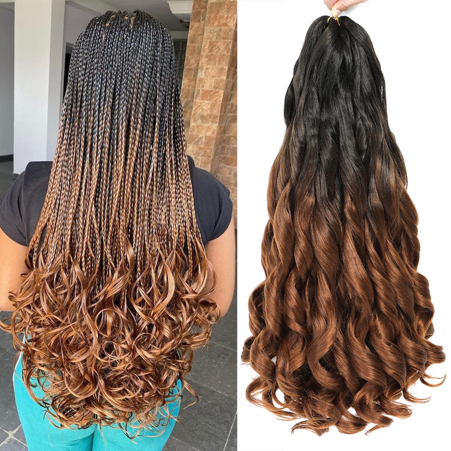 Amazon.com : French Curly Braiding Hair 24 Inch 8 Packs - Pre Stretched ...
