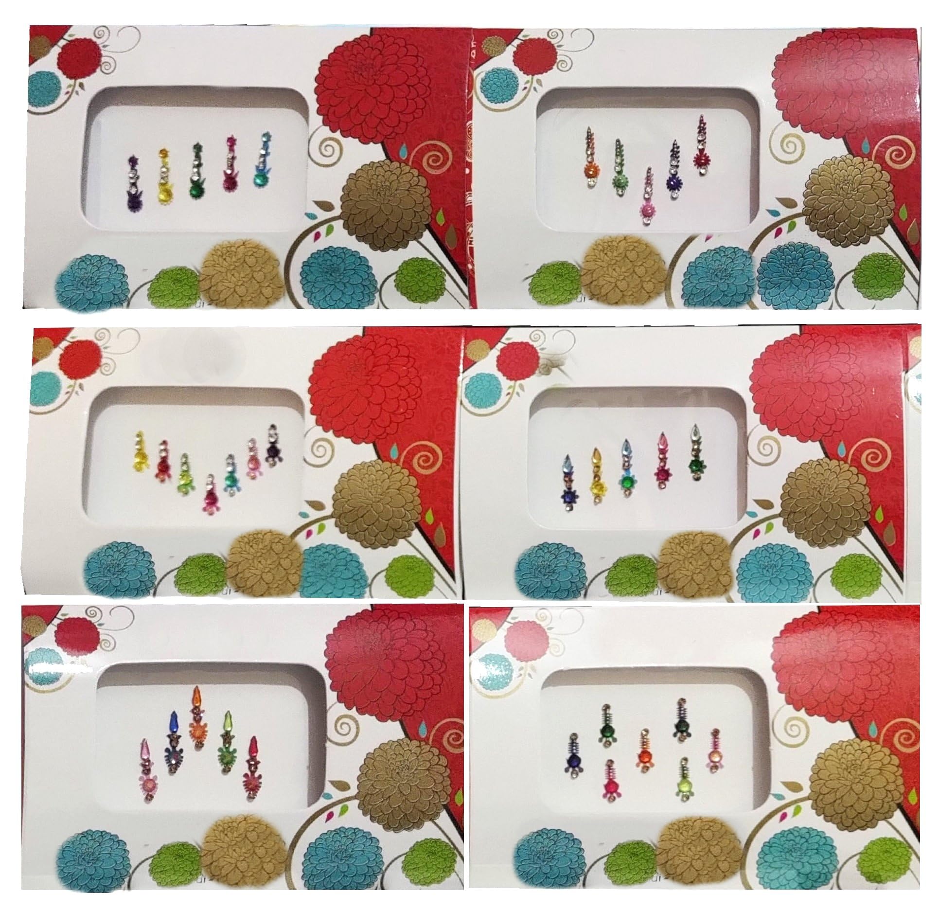 DeLegarde Fancy Bindis With Crystal Stone Self-Adhesive Bindi For Girls ...