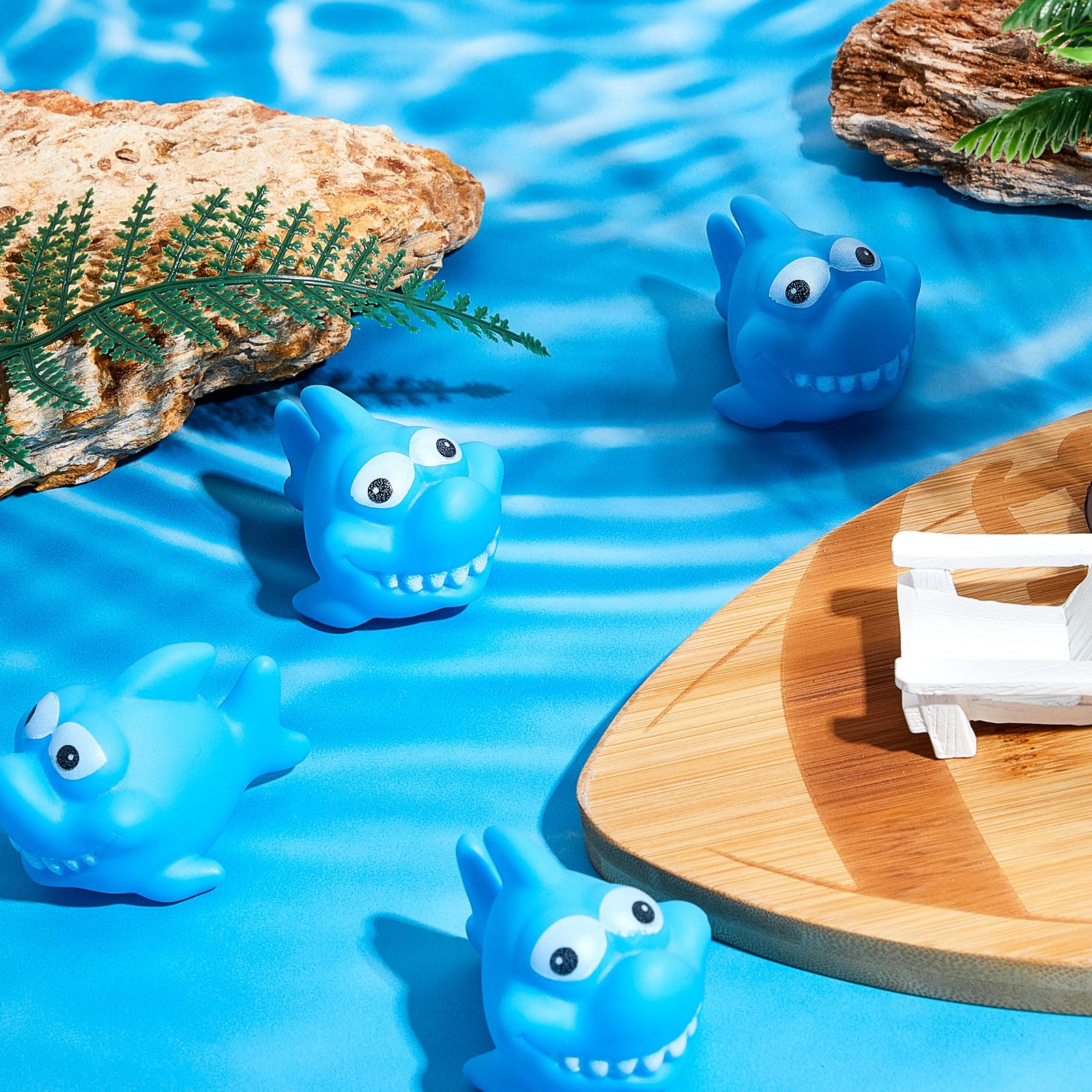 Snapklik.com : 24 Pcs Bulk Rubber Sharks 2 Inches Rubber Squirting ...