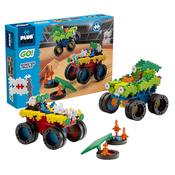 Buy PLUS PLUS - GO! Monster Trucks - 600 Pieces - Model Vehicle ...