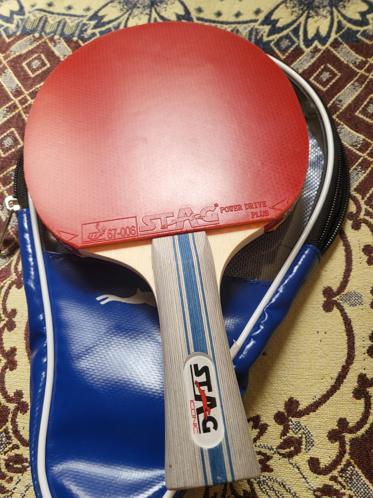 Stag Iconic Ninja Rubber Power Table Tennis Racquet (Multicolour, 180 ...