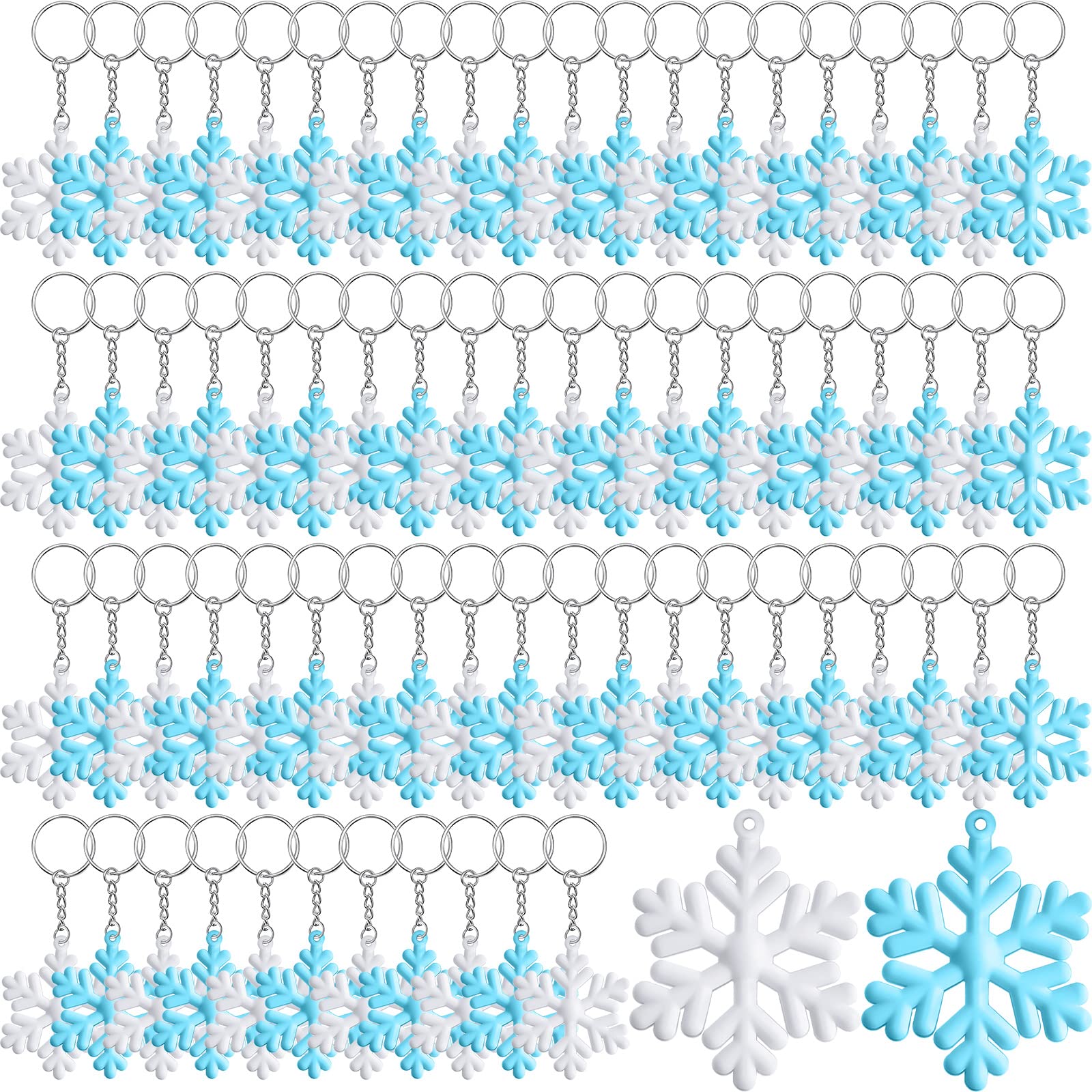 Amazon.com: Taiyin 100 Pieces Snowflake Keychain Favors Silicone ...