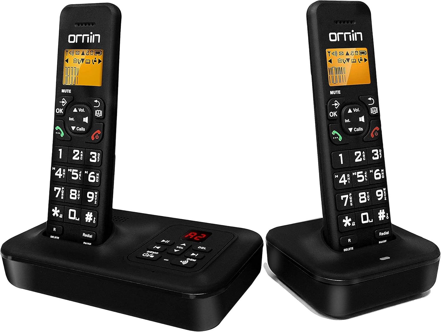 Ornin D1002B Cordless Home Phone with Answering Machine, ECO Technology ...
