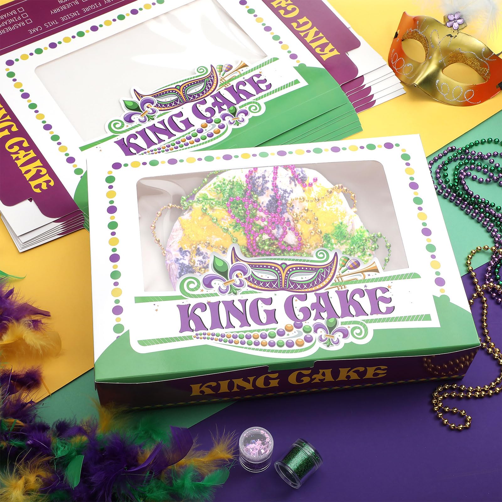 Snapklik.com : Ctosree 24 Pcs Mardi Gras King Cake Boxes