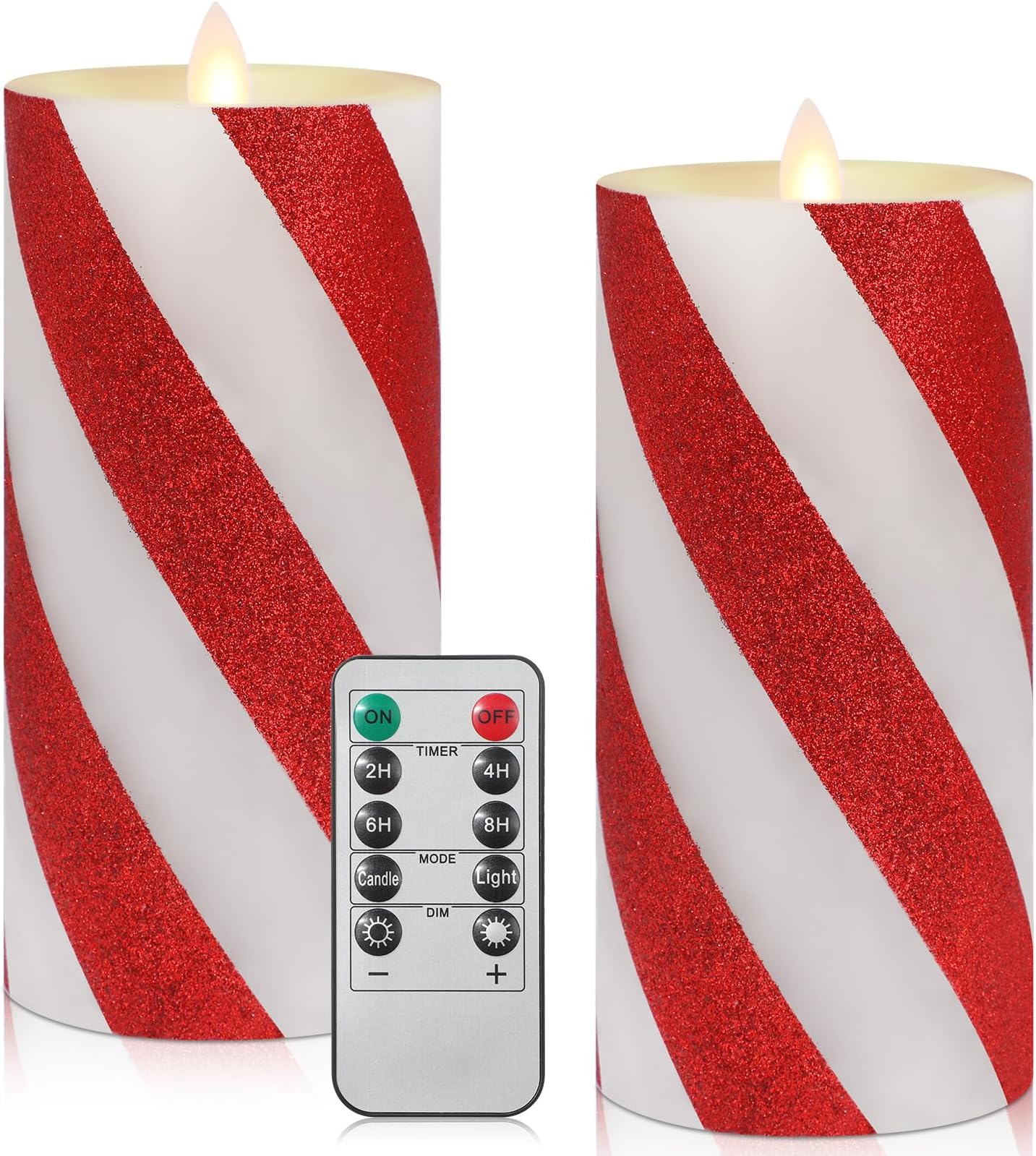 Amazon.com: 2 Pcs Christmas Flickering Flameless Candy Cane Flame LED ...