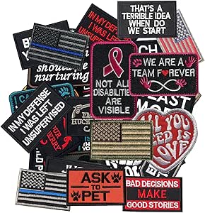 Amazon.com: 20 Pieces Random Patches Tactical Morale Embroidery Patches, Patch Set Embroidered ...