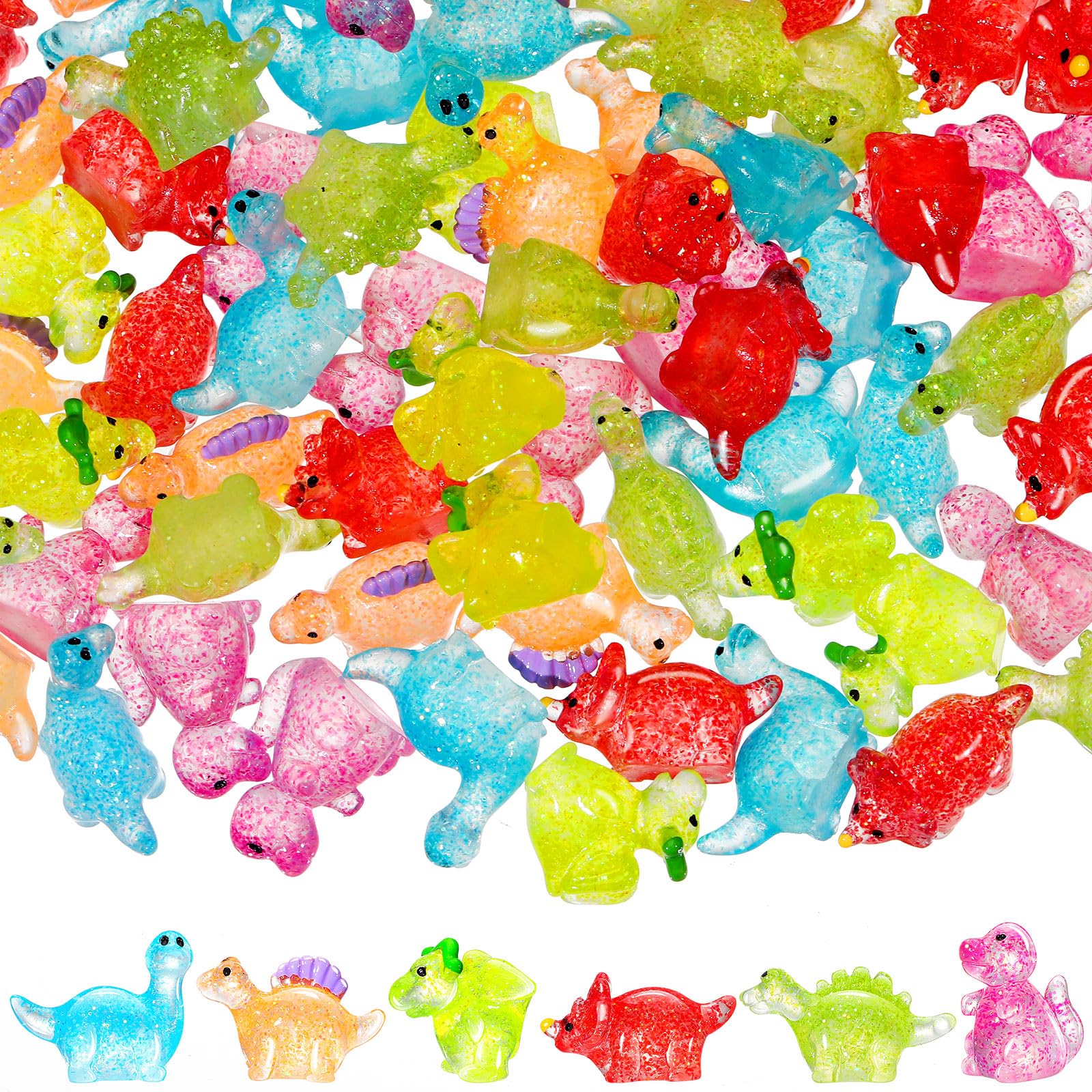 Amazon.com: Poen 150 Pcs Mini Dinosaur Figures Resin Small Dinosaur ...