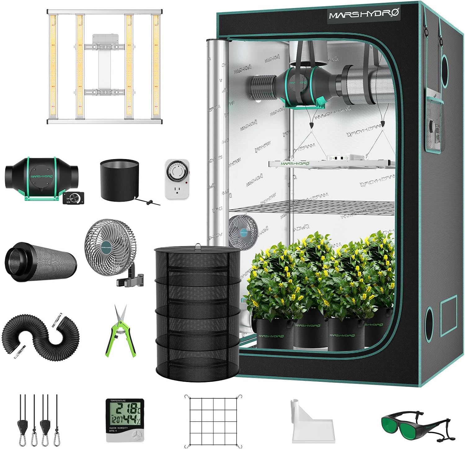 Amazon.com: MARS HYDRO 3x3 Smart Grow Tent Kit FC-E3000 APP Control Led ...