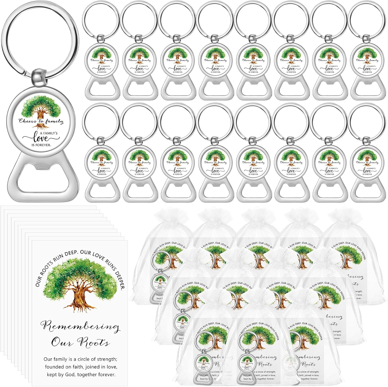 Amazon.com: Yinkin 40 Sets Family Reunion Favors Bulk Bottle Opener ...