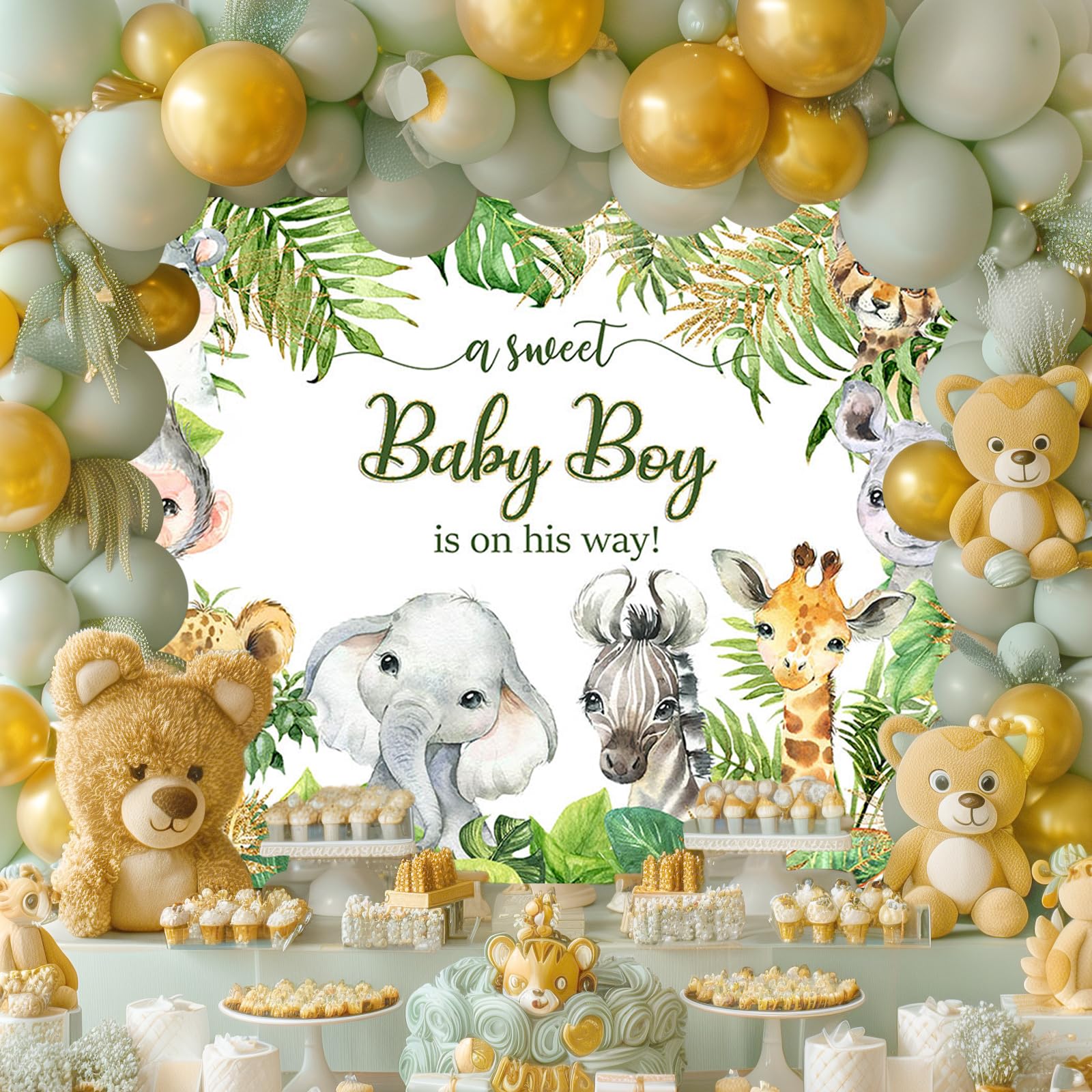 Jungle Safari Baby Shower Background Safari Baby Shower Backdrop