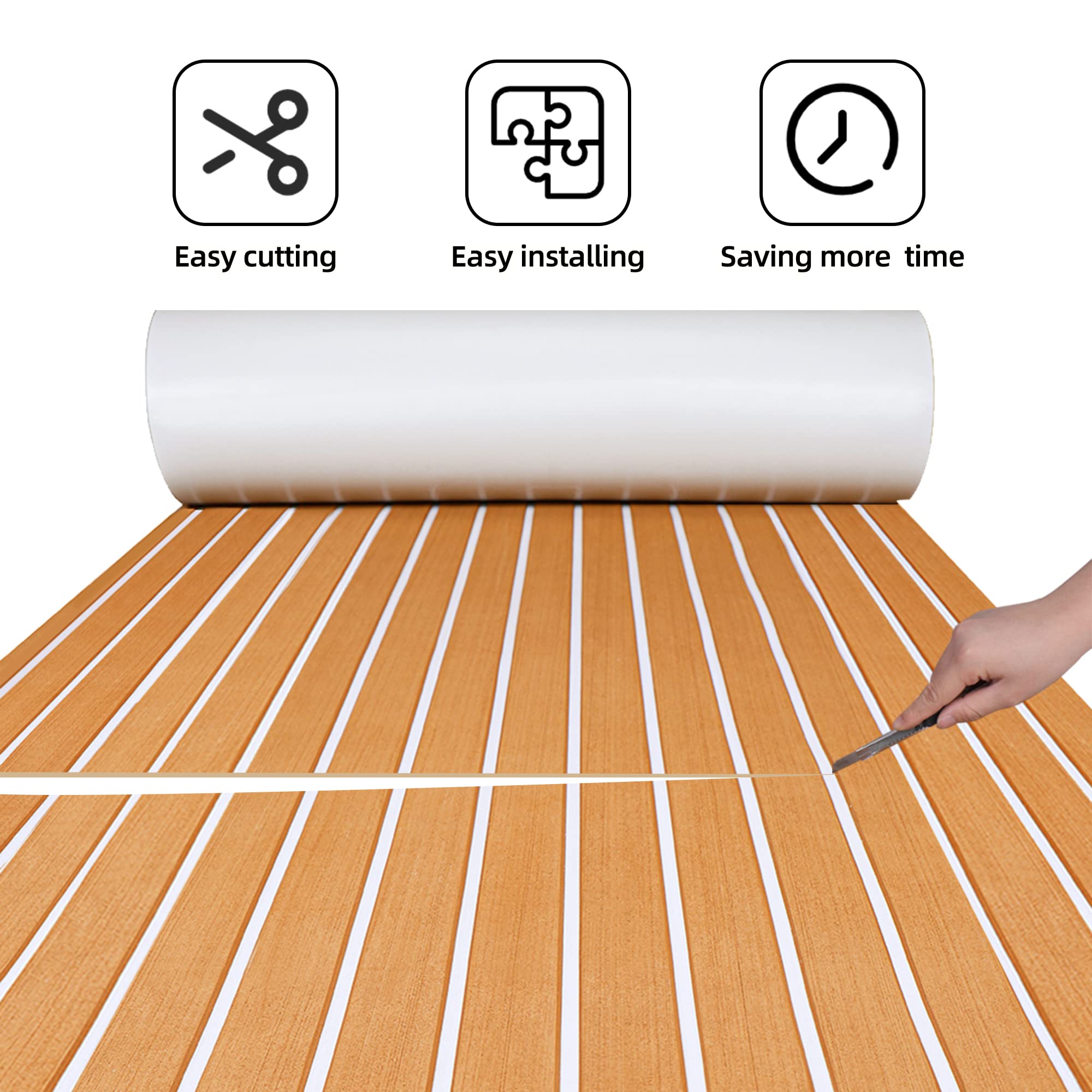 Snapklik.com : FOCEAN Boat Flooring EVA Foam Boat Decking Faux Teak ...
