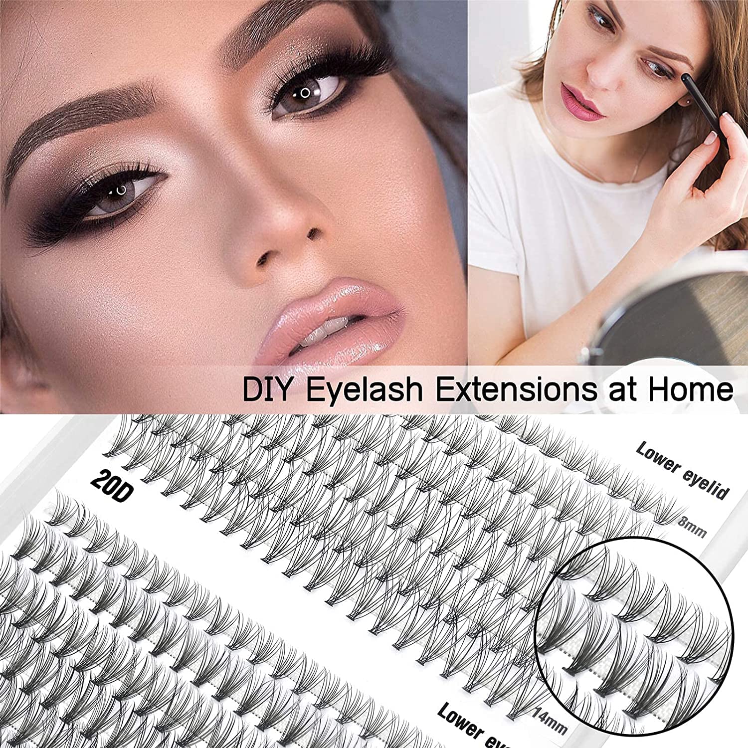 Buy 240 PCS Lash Clusters DIY Eyelash Extension 10D/20D Cluster Lashes ...