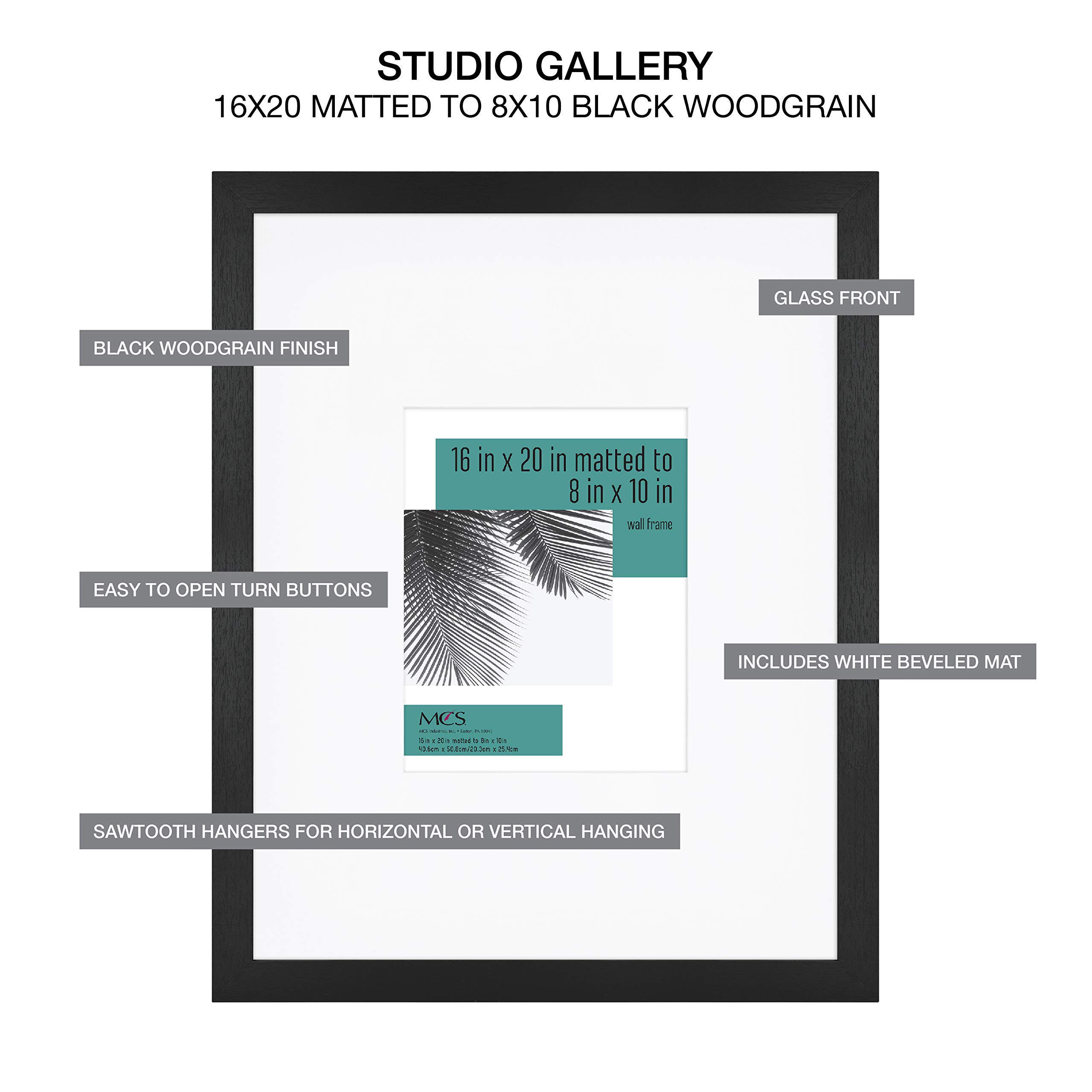 Snapklik.com : MCS Studio Gallery 16x20 In Matted To 8x10 Picture Frame ...