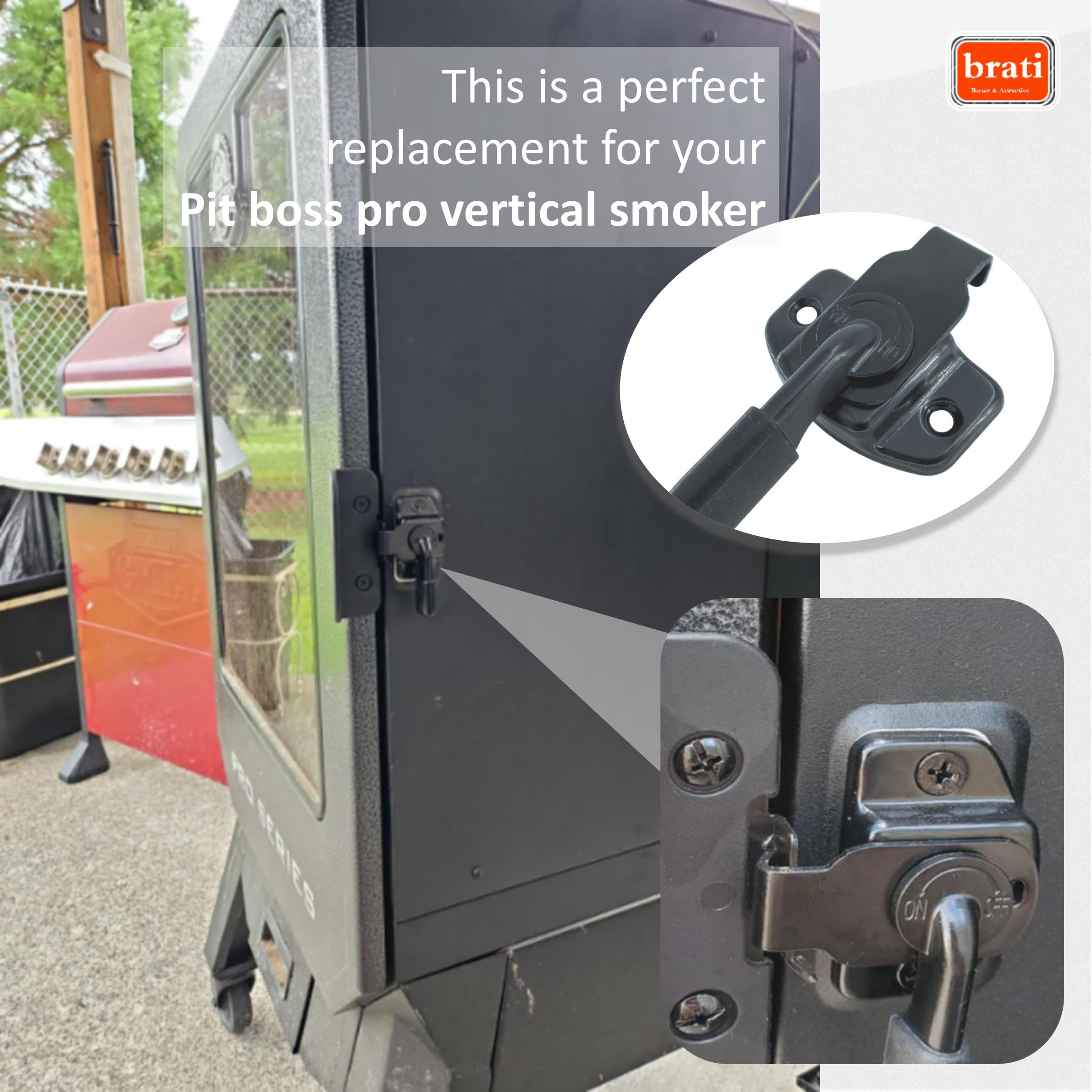 Snapklik.com : Brati Door Latch Kit 1077 Replacement For Pit Boss Pro ...
