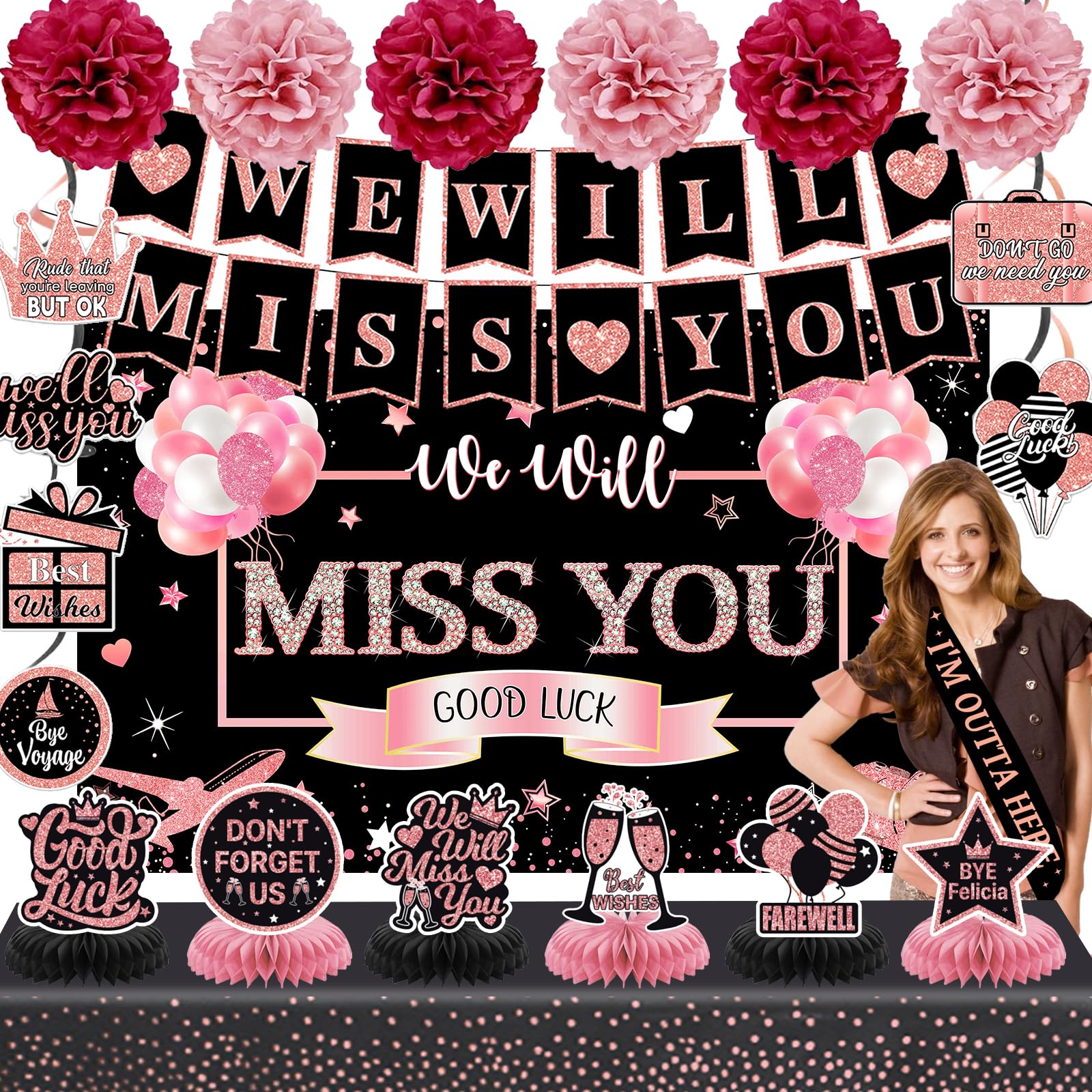 Amazon.com: Farewell Party Decorations Supplies Kit,Rose Gold We Will ...