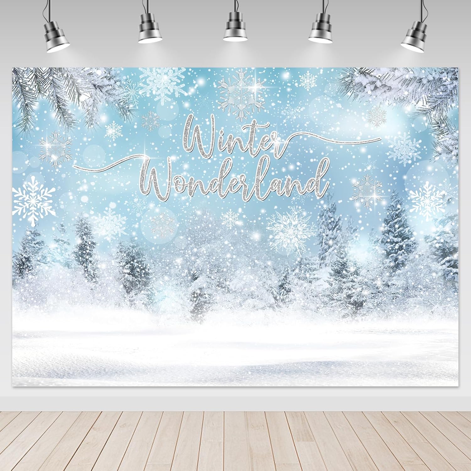 Amazon.com : Avezano Winter Wonderland Backdrop Blue Snowflake ...