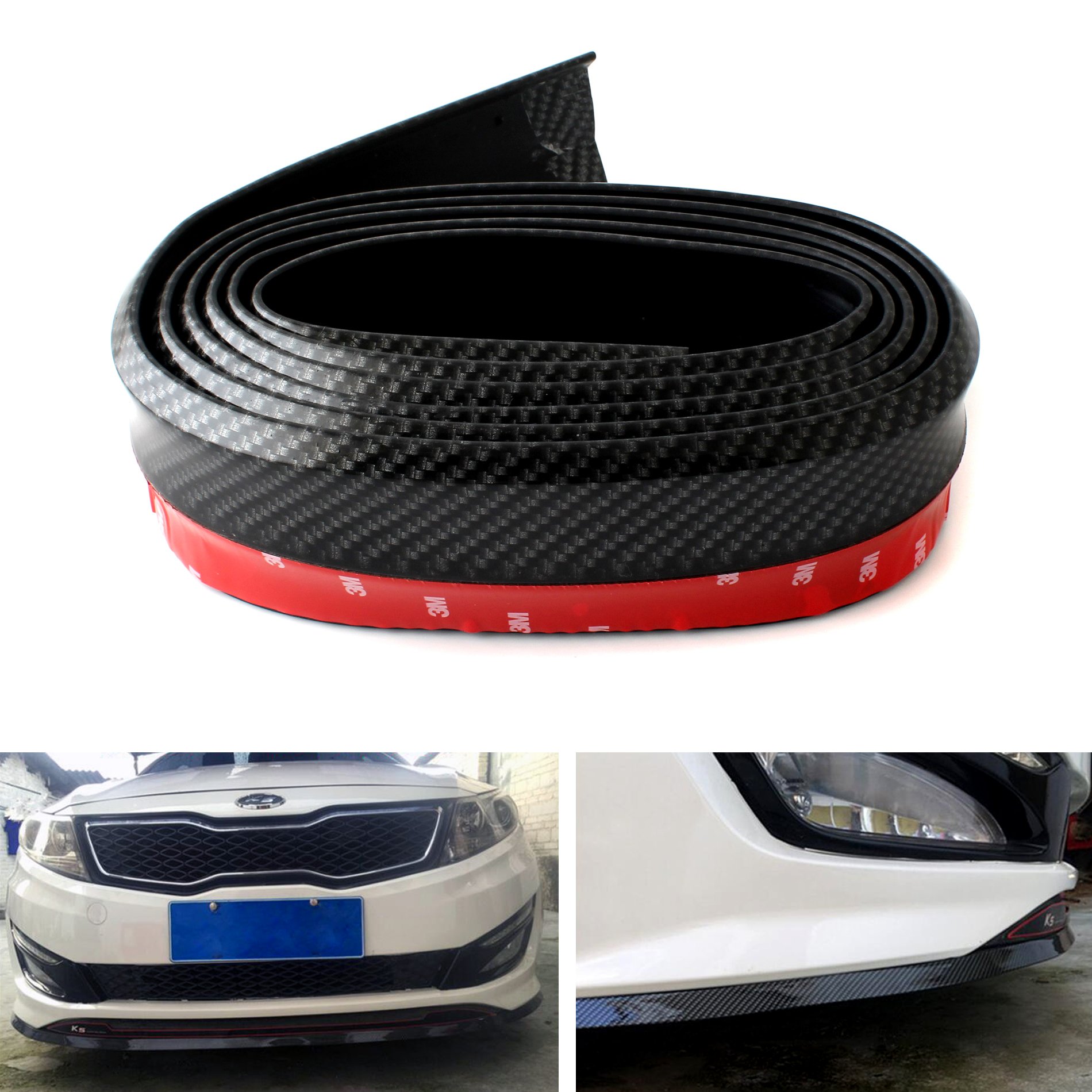 Buy Universal All-Fit Lip Kit PU Front Bumper Splitter Chin Spoiler ...