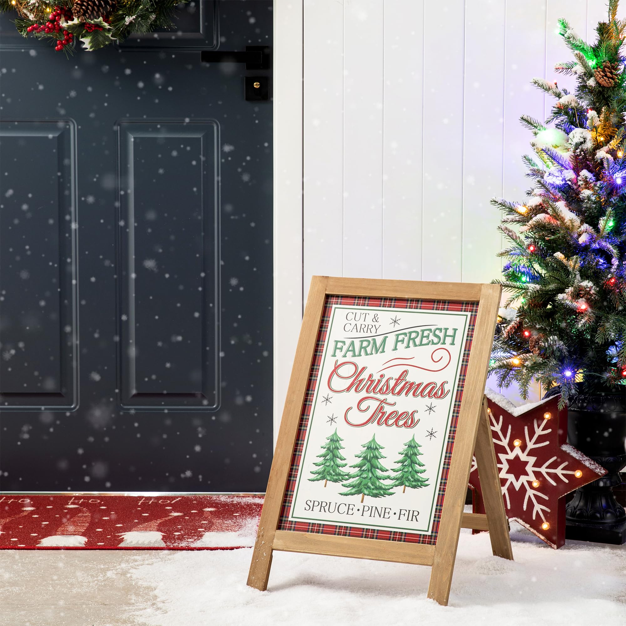 Amazon.com : Glitzhome Decorative Christmas A-Frame Free Standing Sign ...