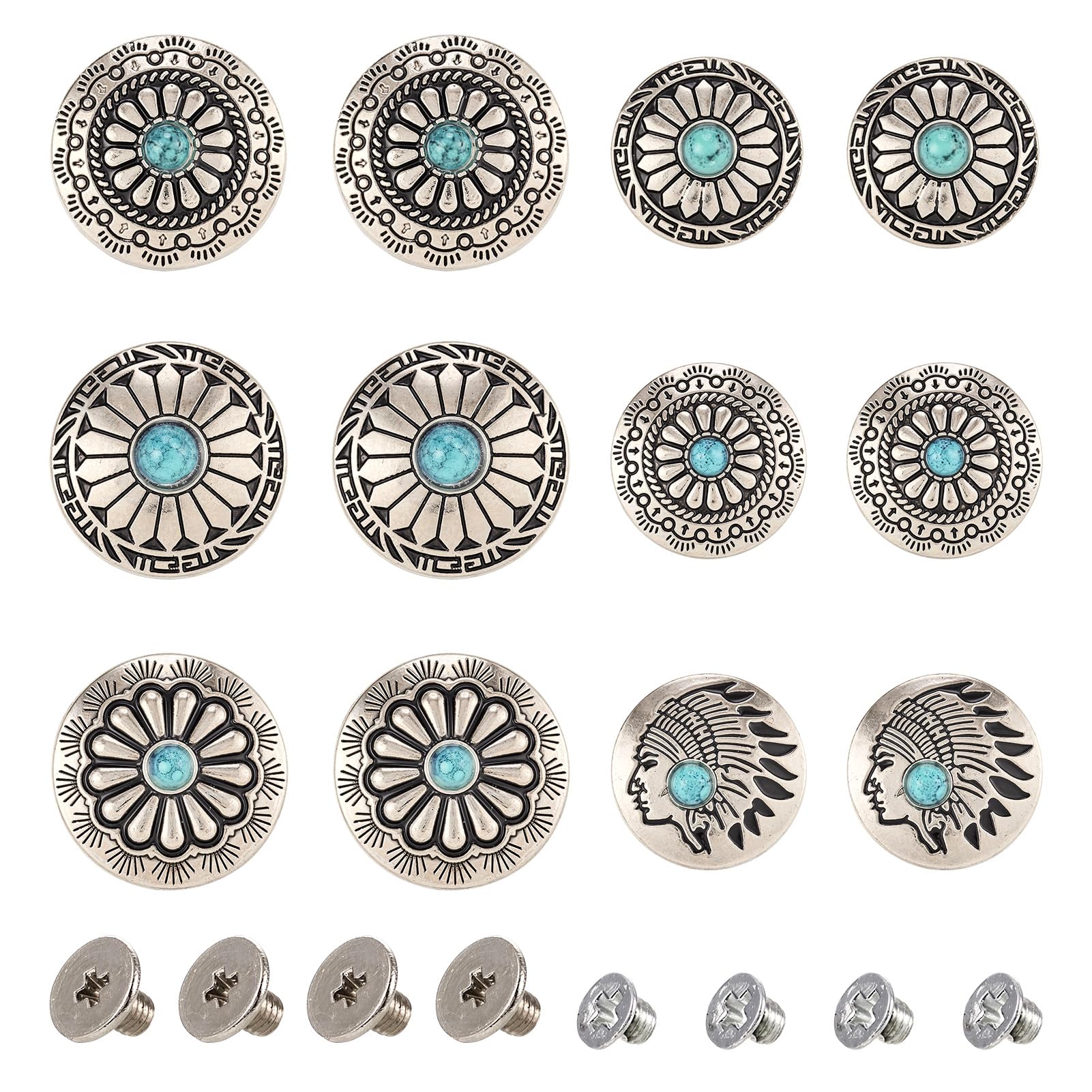 Amazon.com: Spritewelry 36pcs/12 Sets Flower Decoration Rivets Studs ...