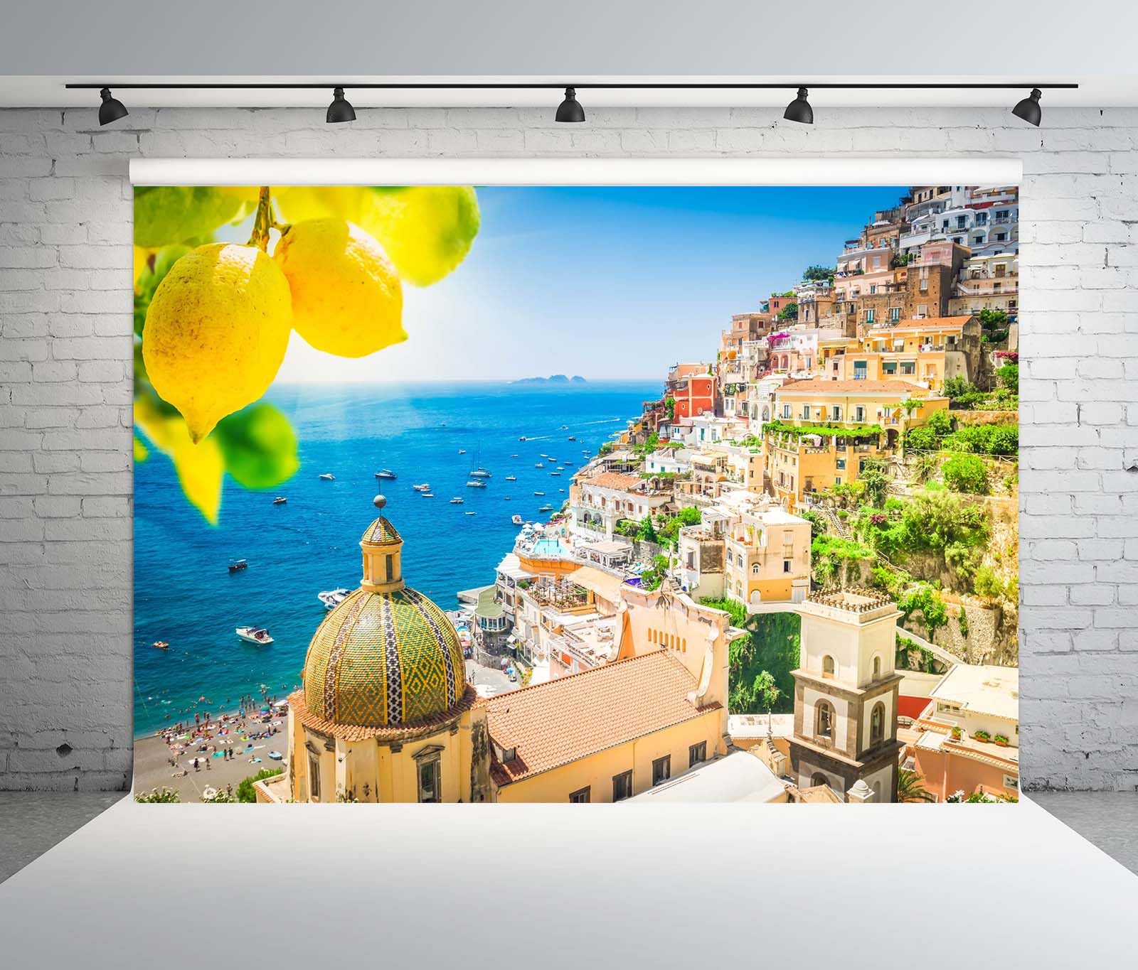 Italian Decorations Loccor 15x8ft Fabric Italy Amalfi Town Backdrop ...