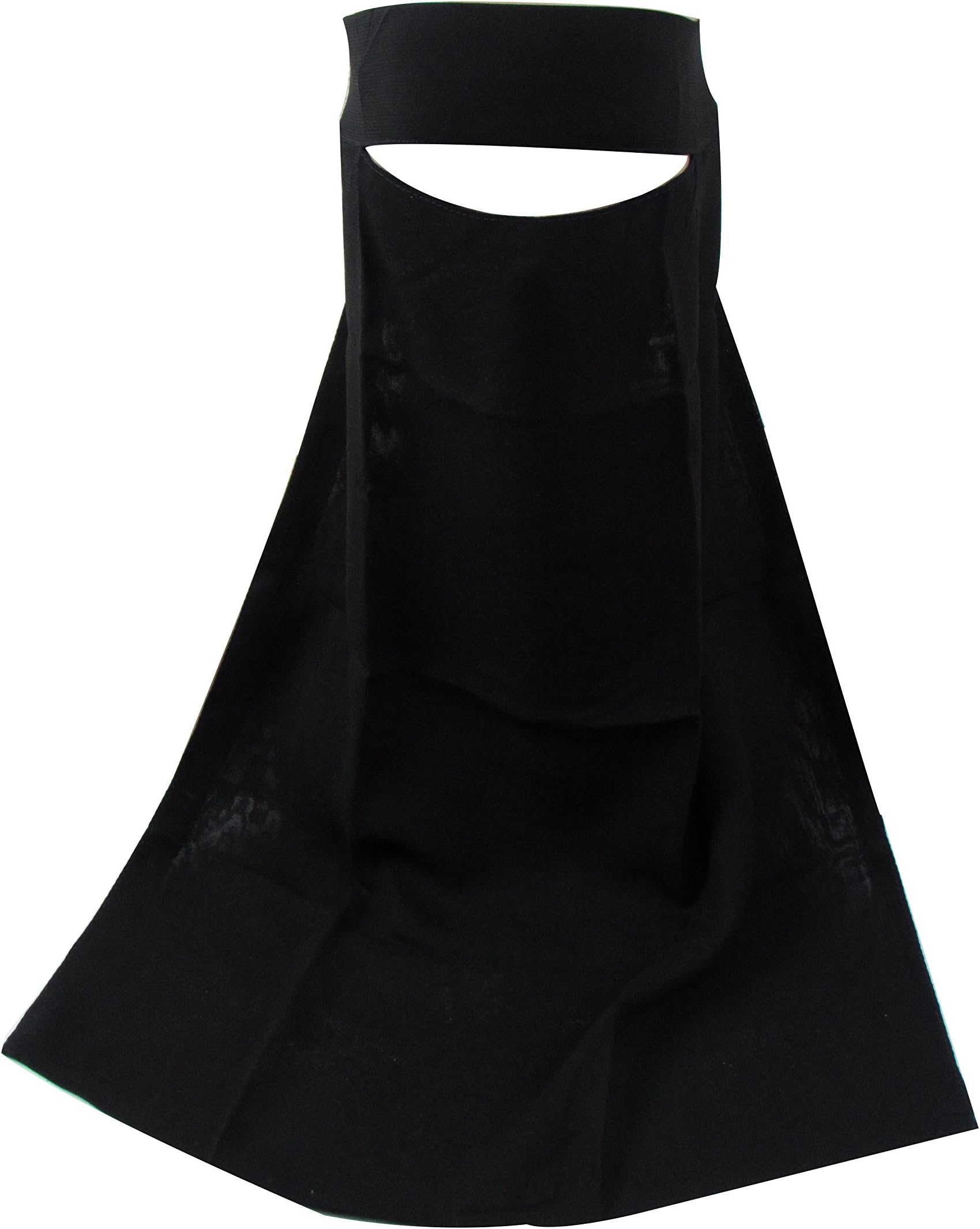 Thehijabstore Com Womens 1 Layer Saudi Black Niqab Face Veil ...