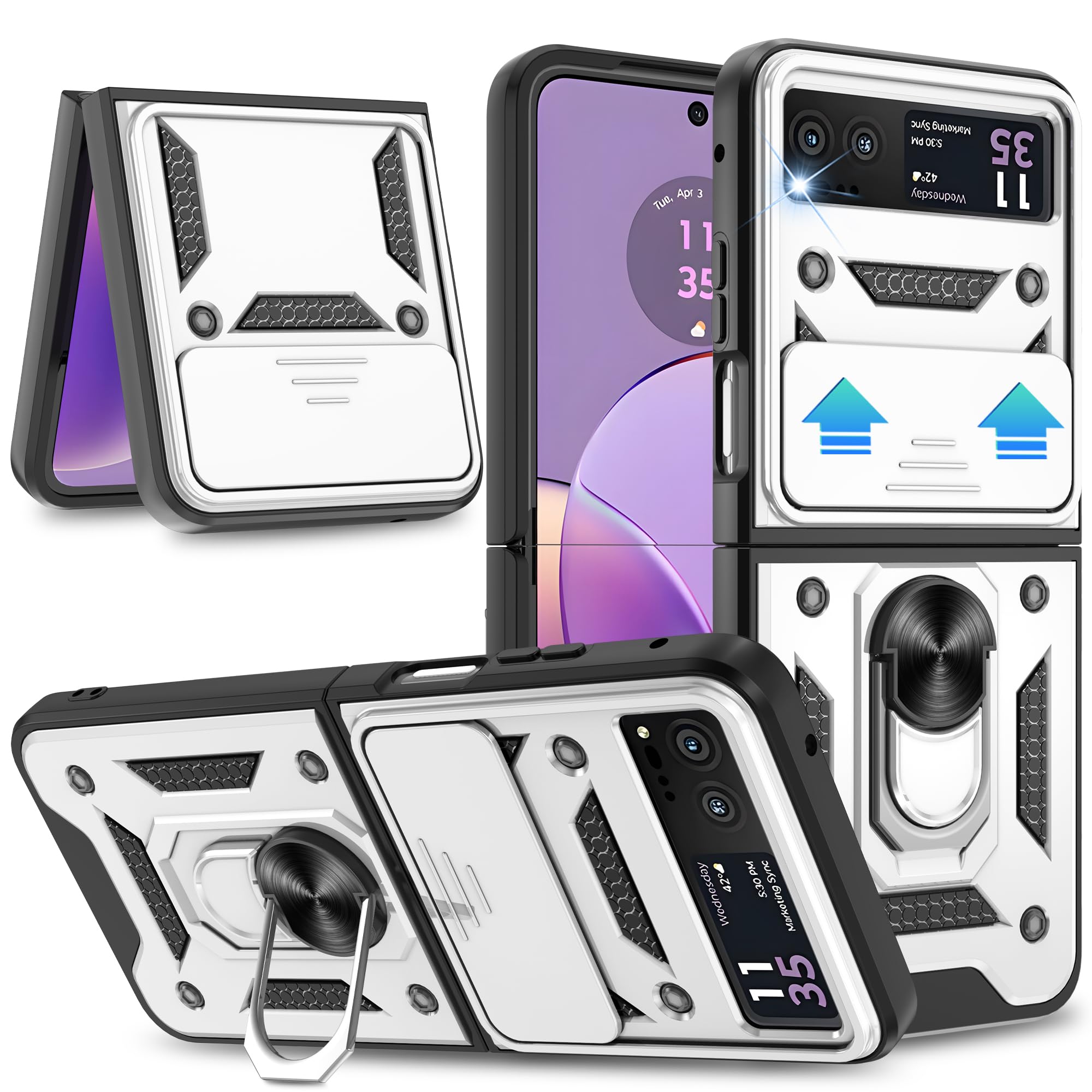 Amazon.com: for Motorola Razr 2023 Case with Slide Camera Cover, 360 ...