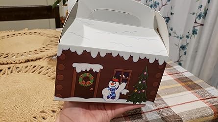 Amazon.com: JOYIN 24 PCS 3D Christmas House Cardboard Treat Boxes for ...