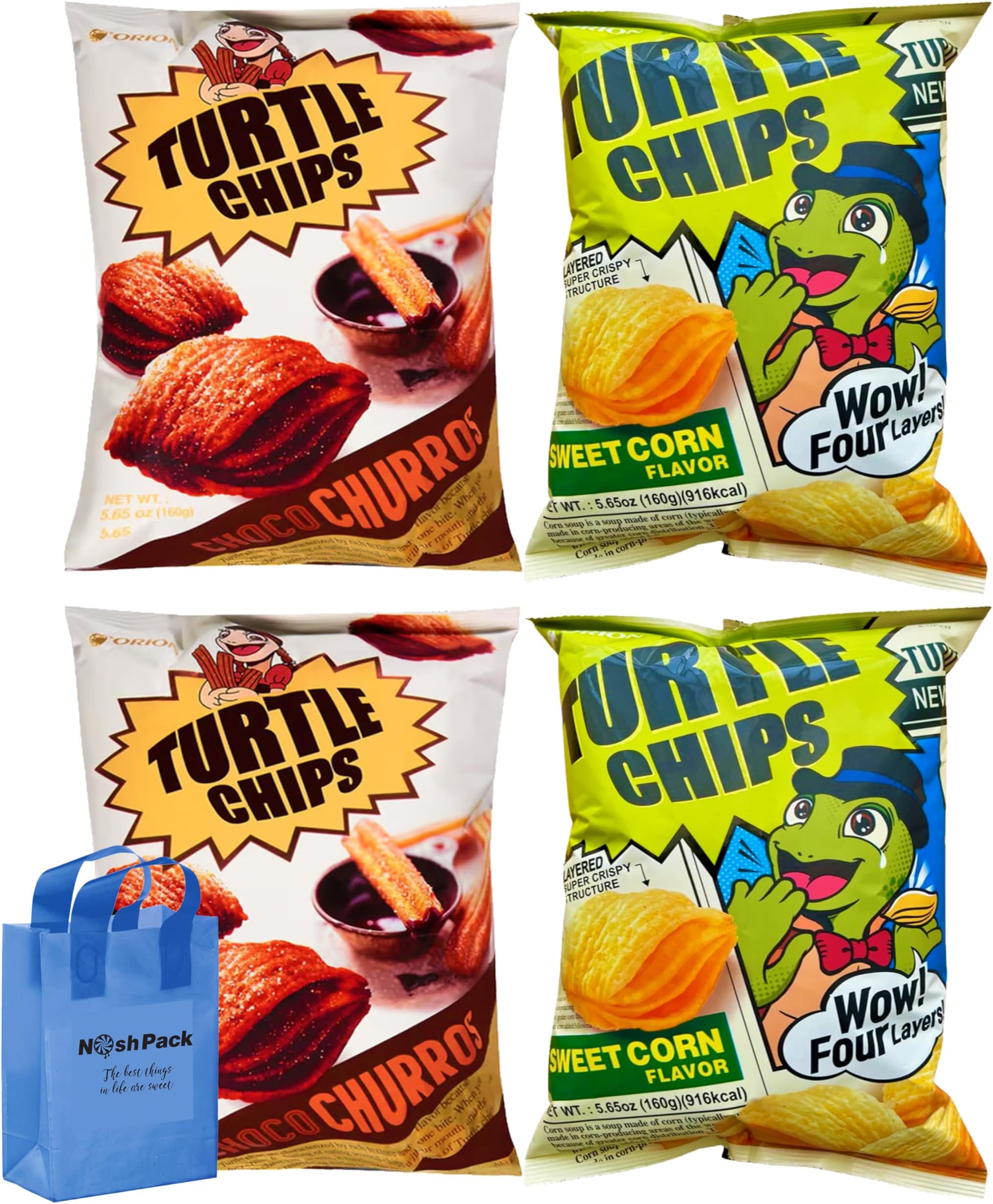 Amazon.com: Korean Orion New Four Layers Turtle Chips Corn Soup Flavor ...