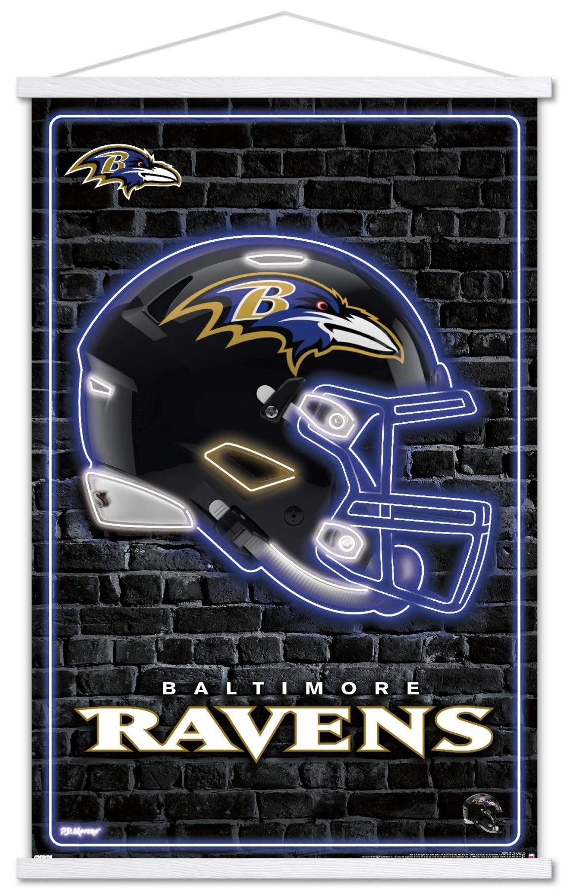 Amazon.com: Trends International NFL Baltimore Ravens - Neon Helmet 23 ...