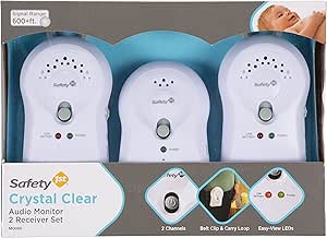 Safety 1st Crystal Clear Audio Monitor (2 RX), White : Amazon.com.au: Baby