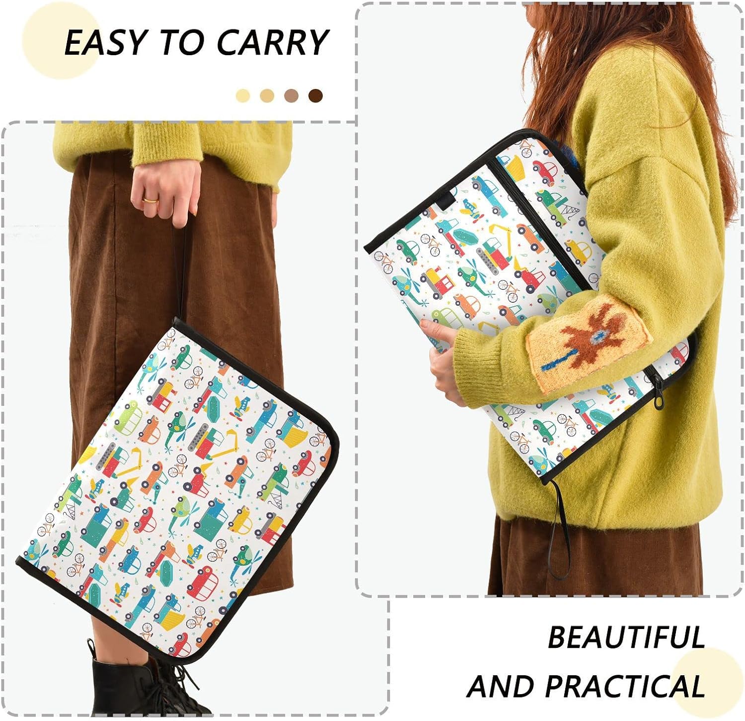 Cartoon Car Transport Expanding File Folder for Documents A4 Letter ...