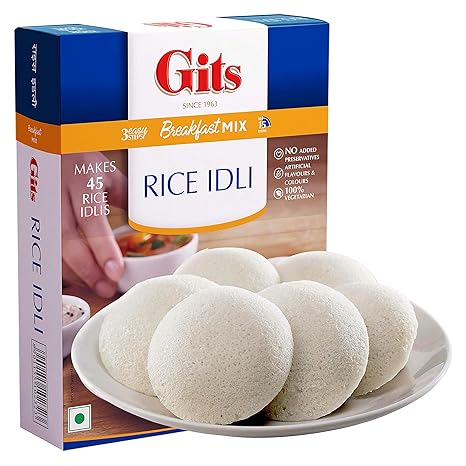 Gits Instant Rice Idli Breakfast Mix, Makes 45 Per Pack, Pure Veg ...