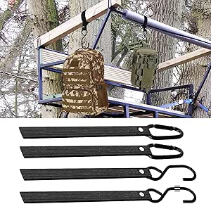 Amazon.com : GHZFTIEE 4 Pack Treestand Strap Hooks Heavy Duty Hanging ...