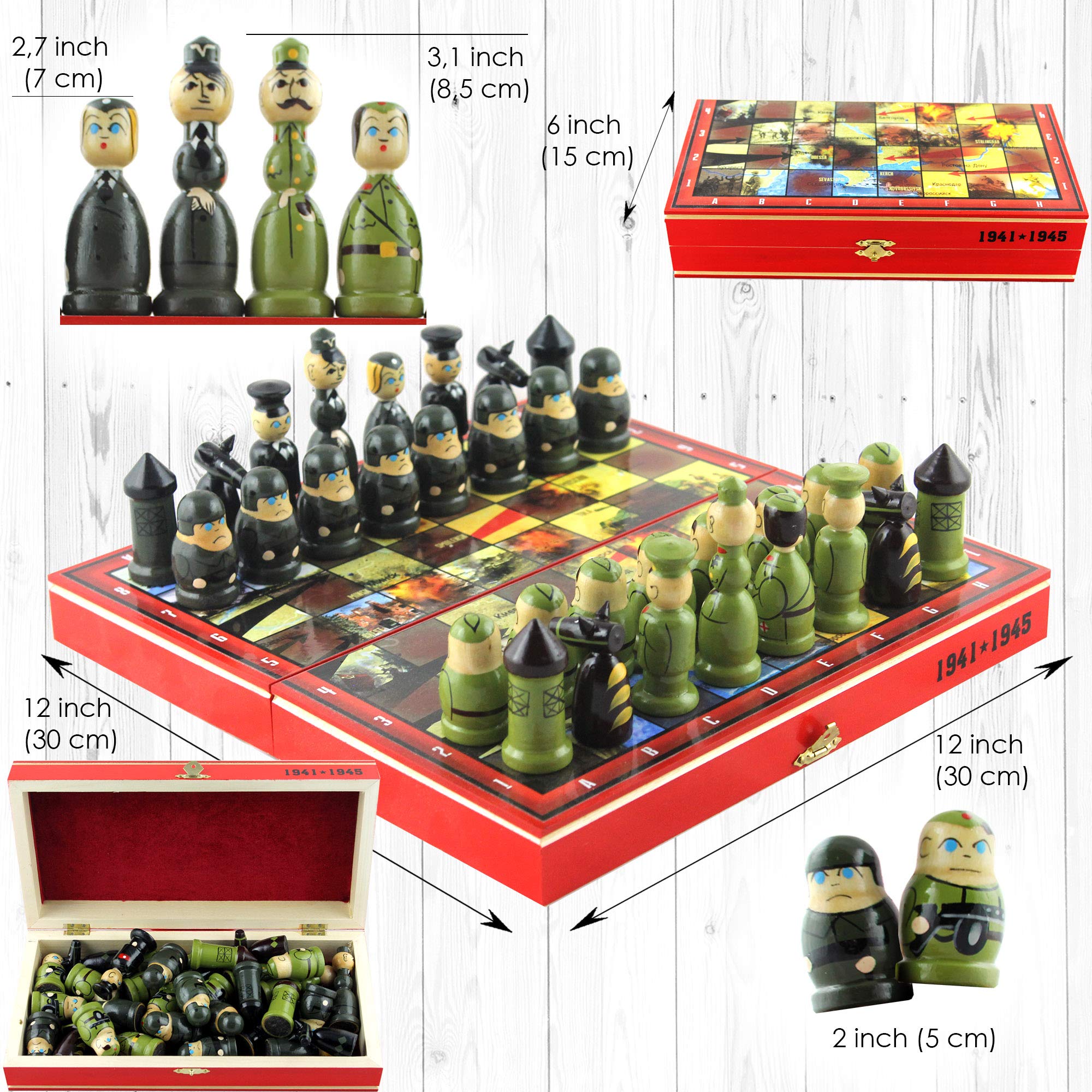 Great Patriotic War WW2 Themed Chess Set Russian Soviet vs Germany Toy ...