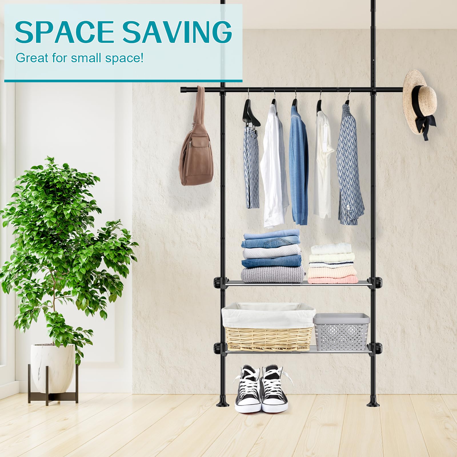 Snapklik.com : DIOVPLX Clothes Rack For Small Space, Clothing Rack For ...