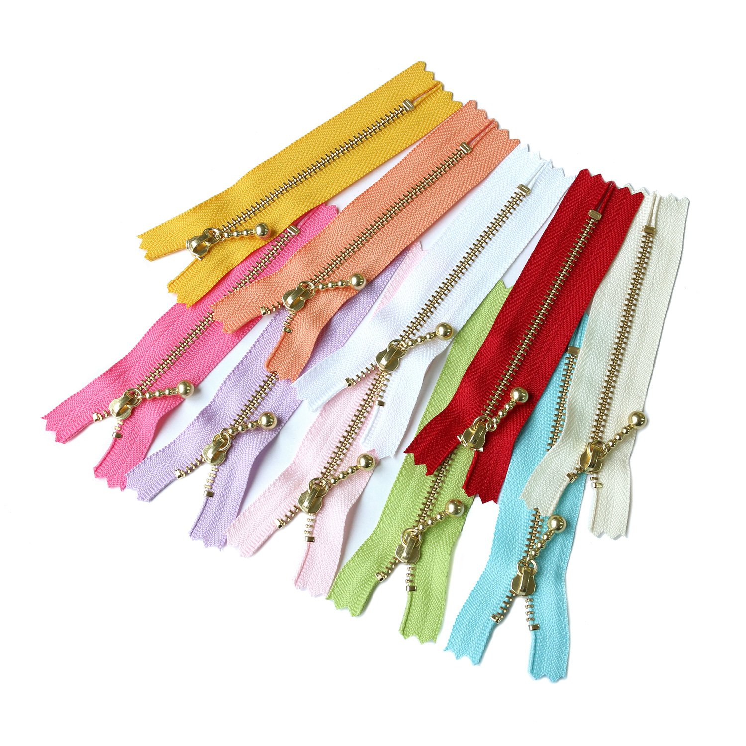 Amazon.com: Y.K.K 3G10-10MIX Zipper with Ball, Gold, Mix 3.9 inches (10 ...