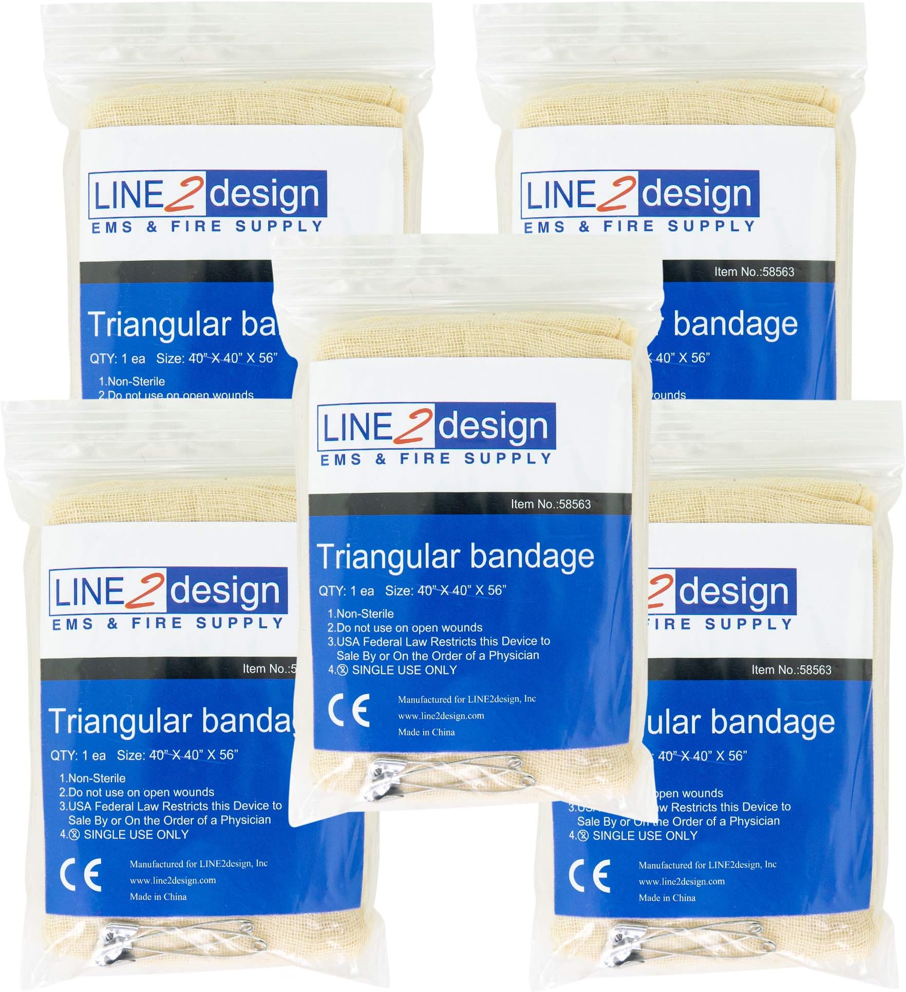 Amazon.com: LINE2design Triangular Bandage - First Aid Bandage Wound ...