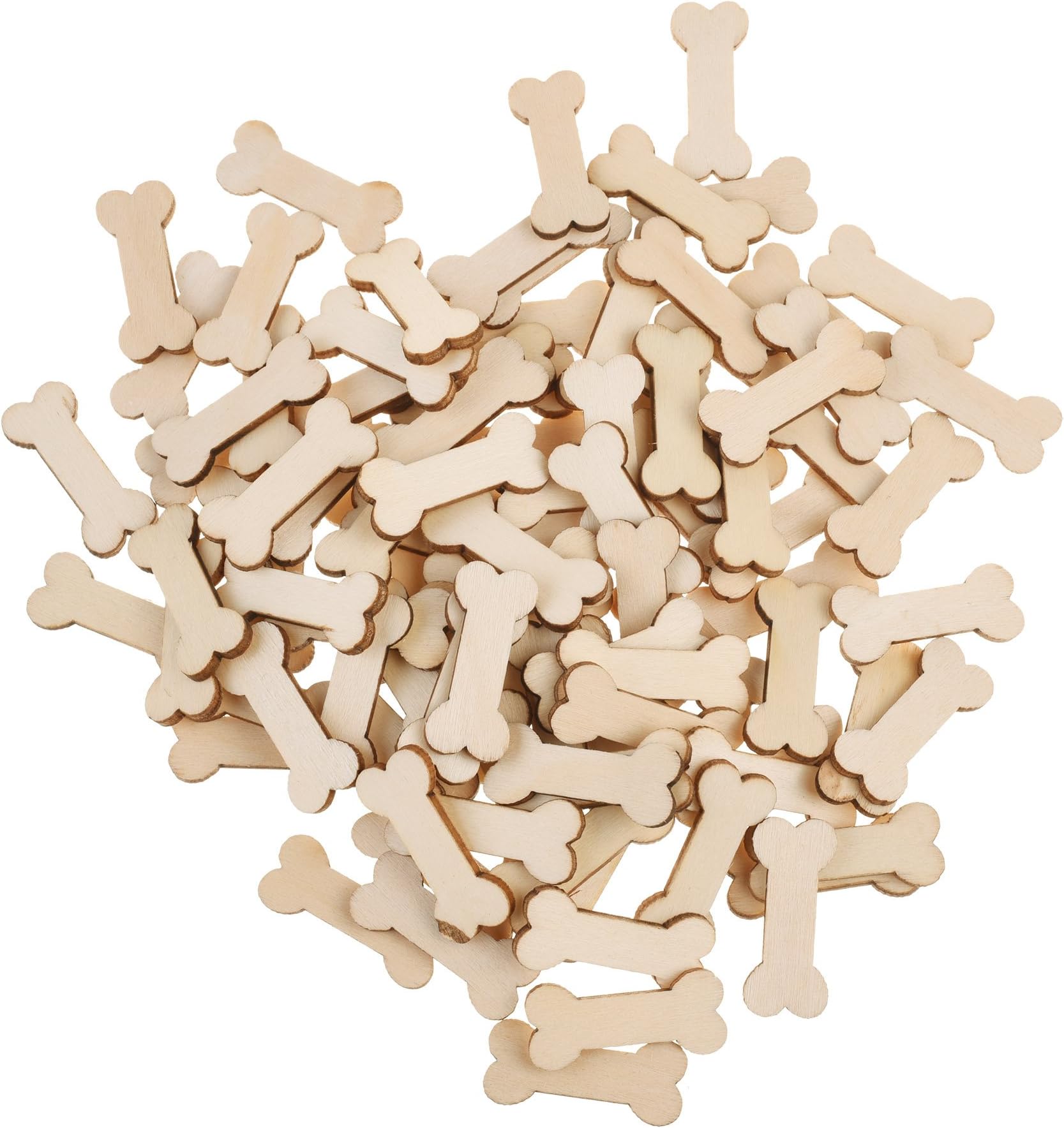 Amazon.com: 100pcs Wooden Dog Bones Plain Unfinished Wood Craft Ready ...