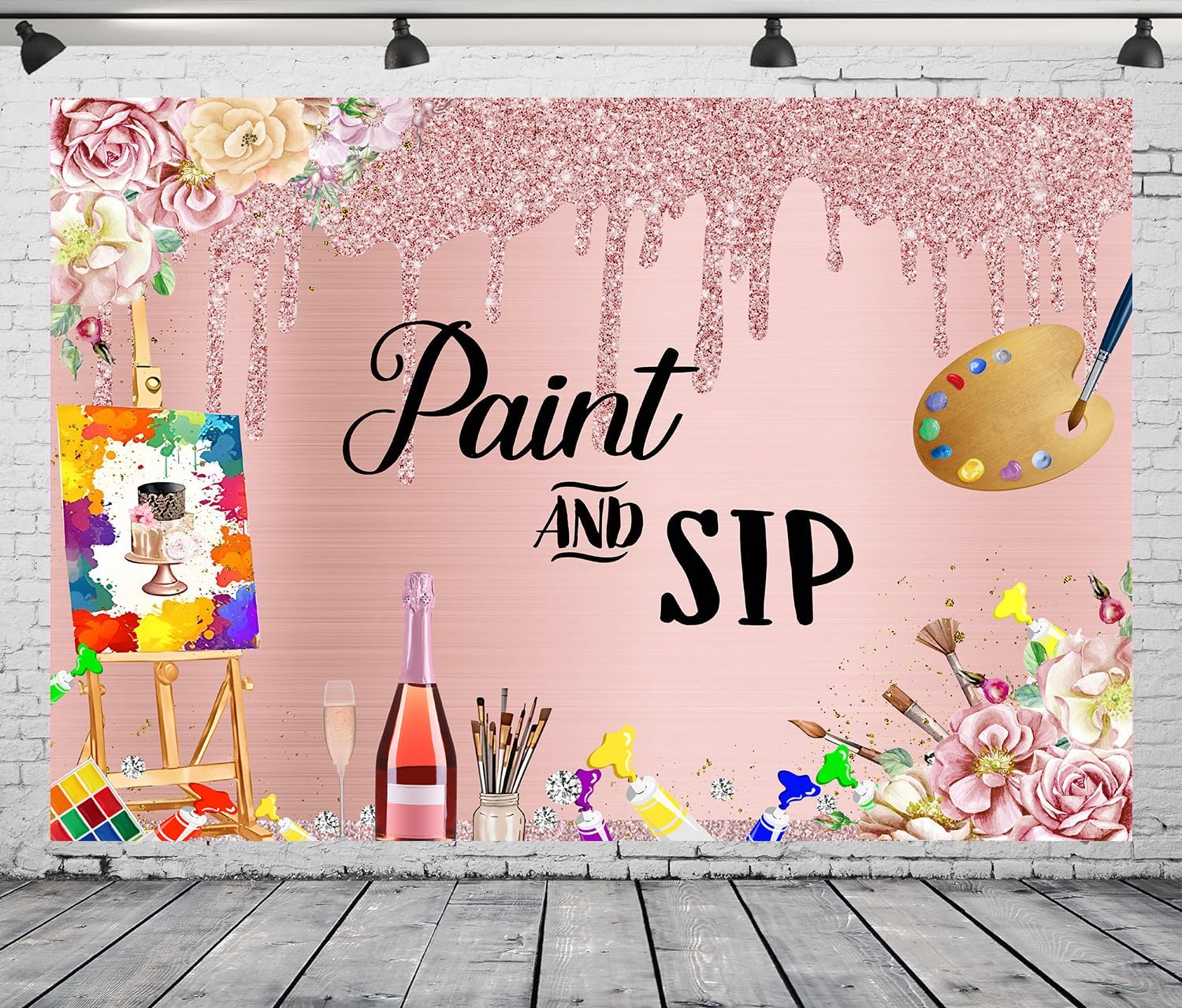 Amazon.com : DePhoto 7x5Ft Paint and Sip Backdrop Oil Painting Graffiti ...