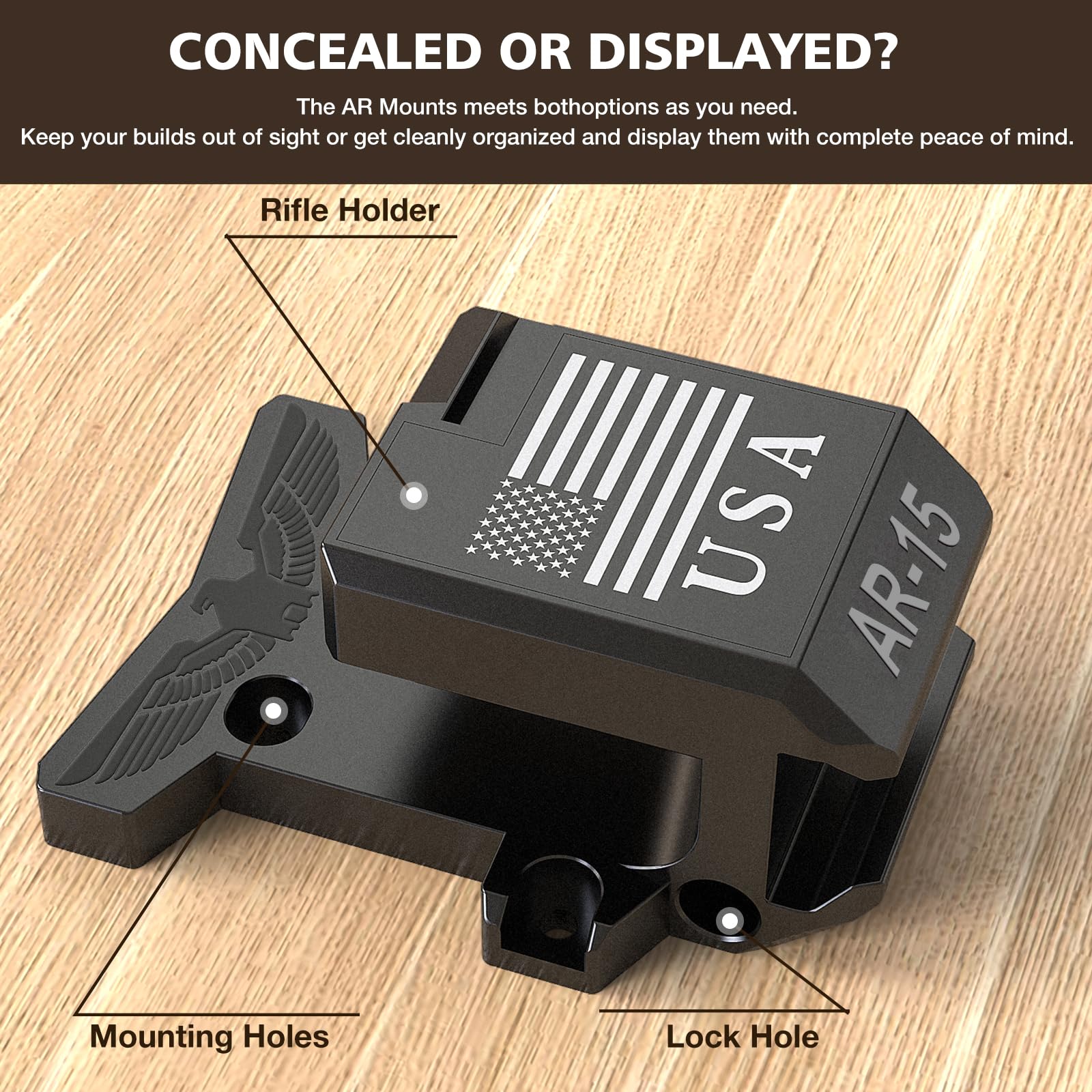 Snapklik.com : Upgraded 2 In 1 Gun Wall Mount For 223/5.56 Rifle And ...