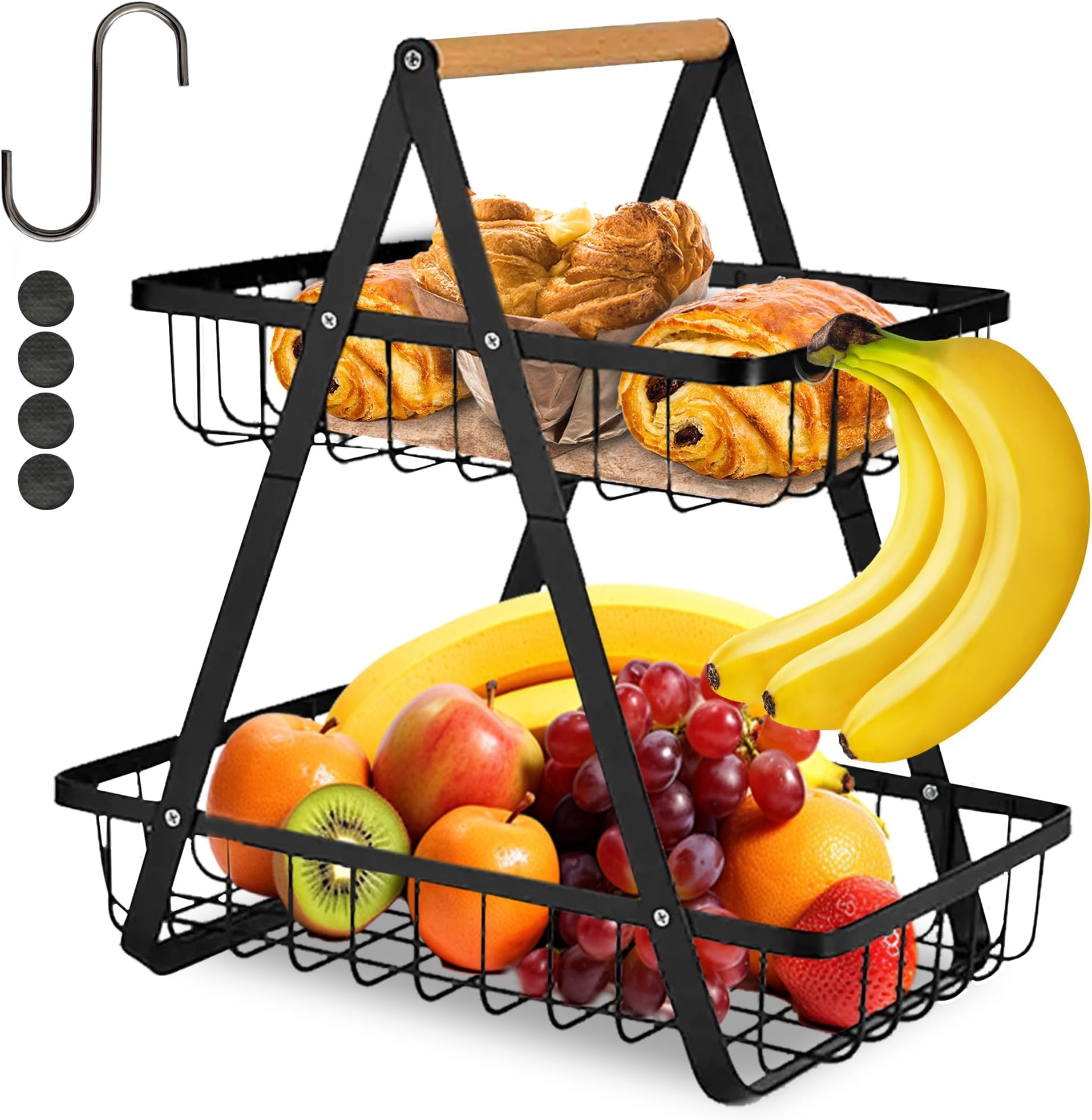 iophi 2 Stöckig Obstkorb, Abnehmbar Obst Etagere 2 Etagen Küche Moderne ...