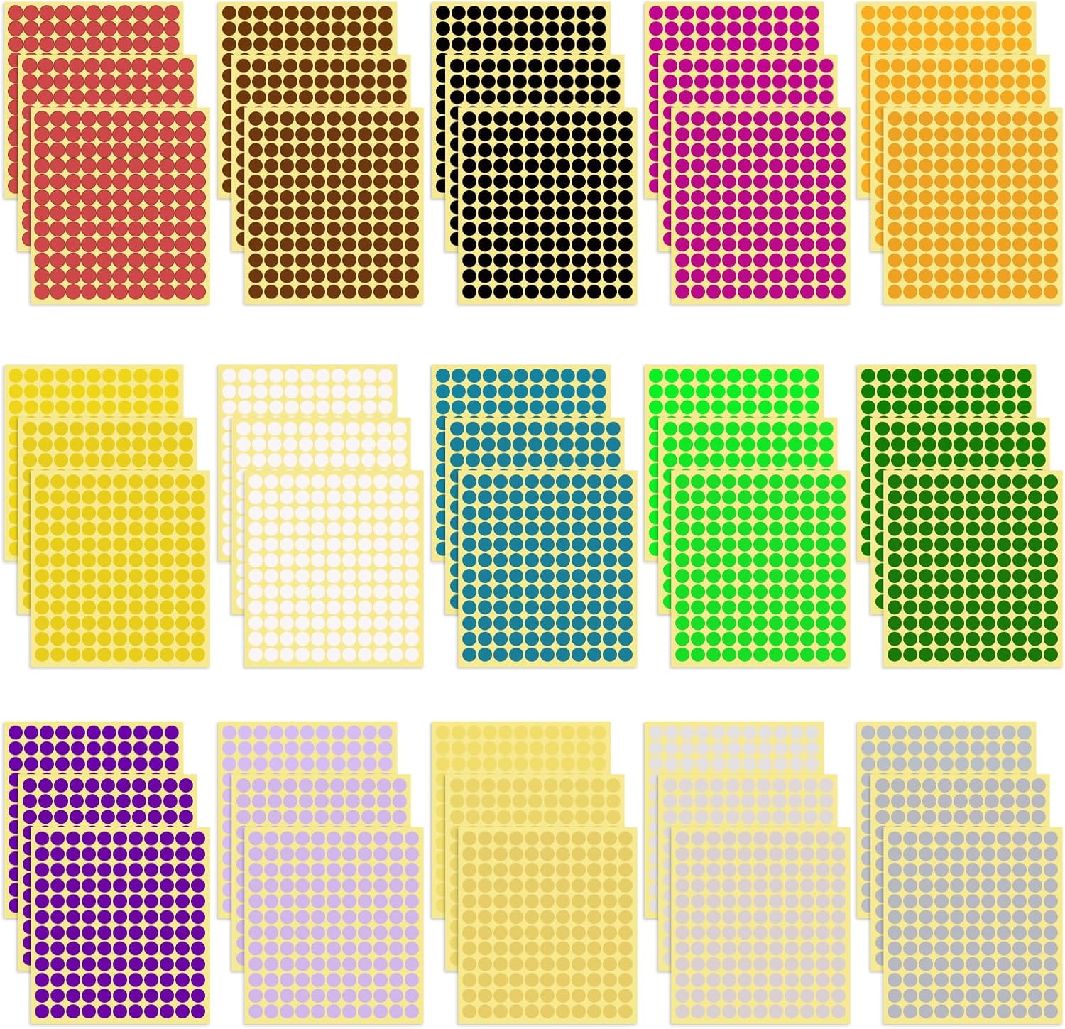 Amazon.com : KALIONE 5940Pcs 1/4 inch Small Dot Stickers Colored Circle ...