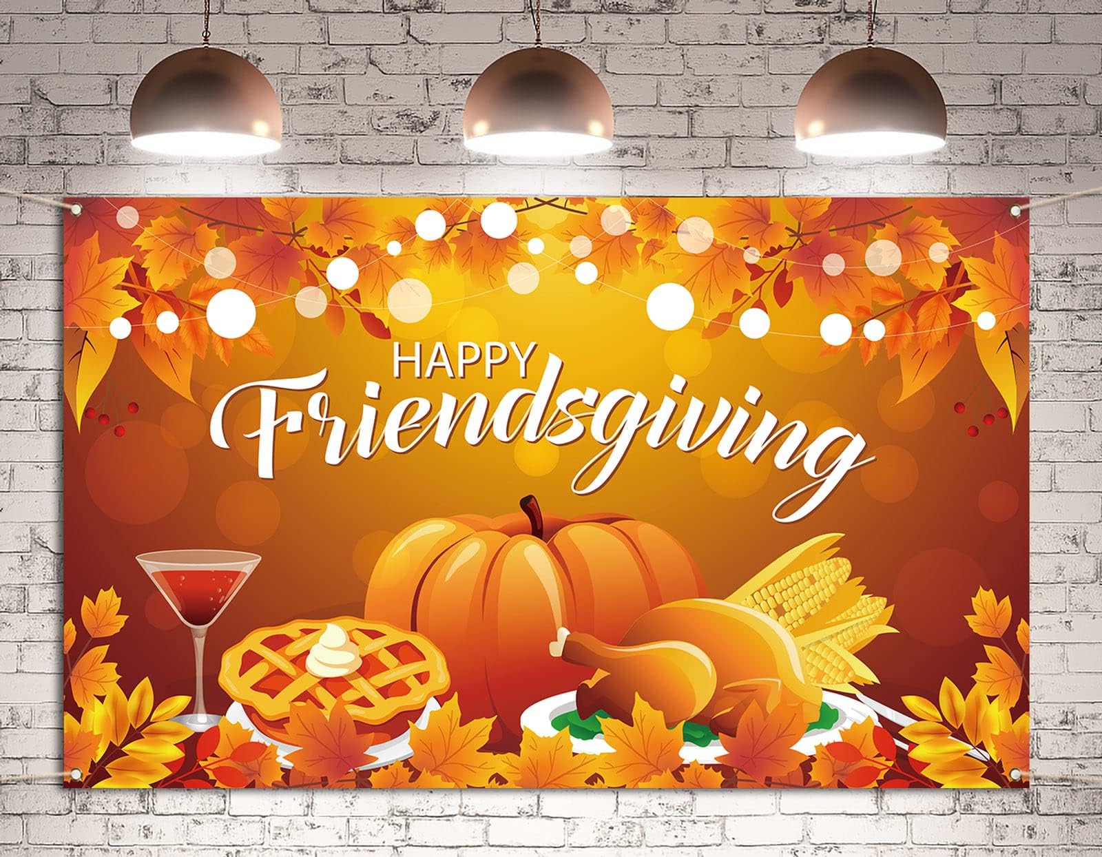 Amazon.com: HOWAF Happy Friendsgiving Backdrop Banner, Large Fabric ...