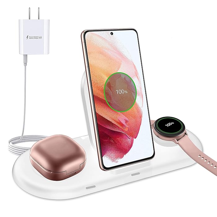 Buy 3 in 1 Wireless Charging Station Docking, Wireless Charger Stand ...