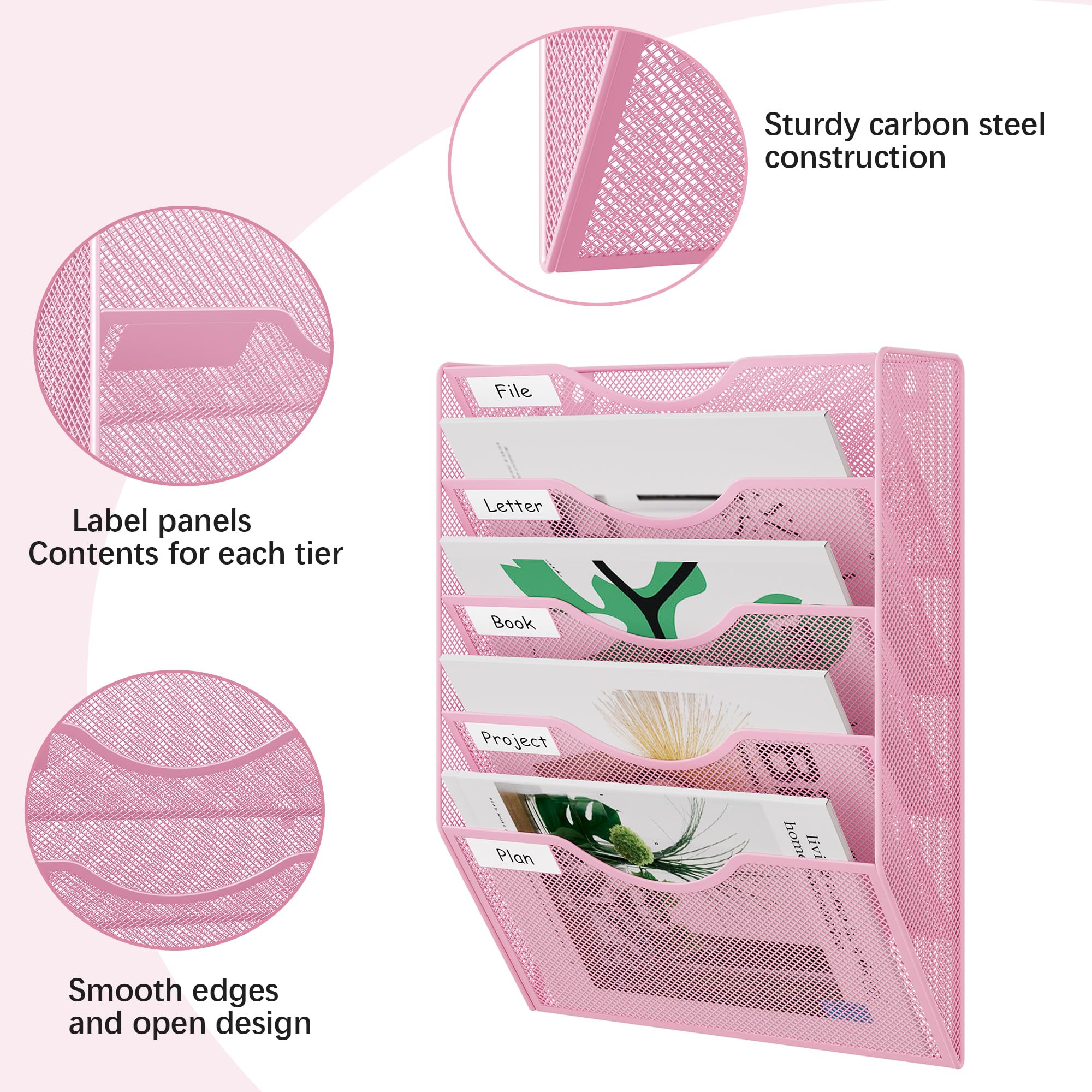 Snapklik.com : EasyPAG 5 Pocket Mesh Wall File Organizer, Hanging Paper ...