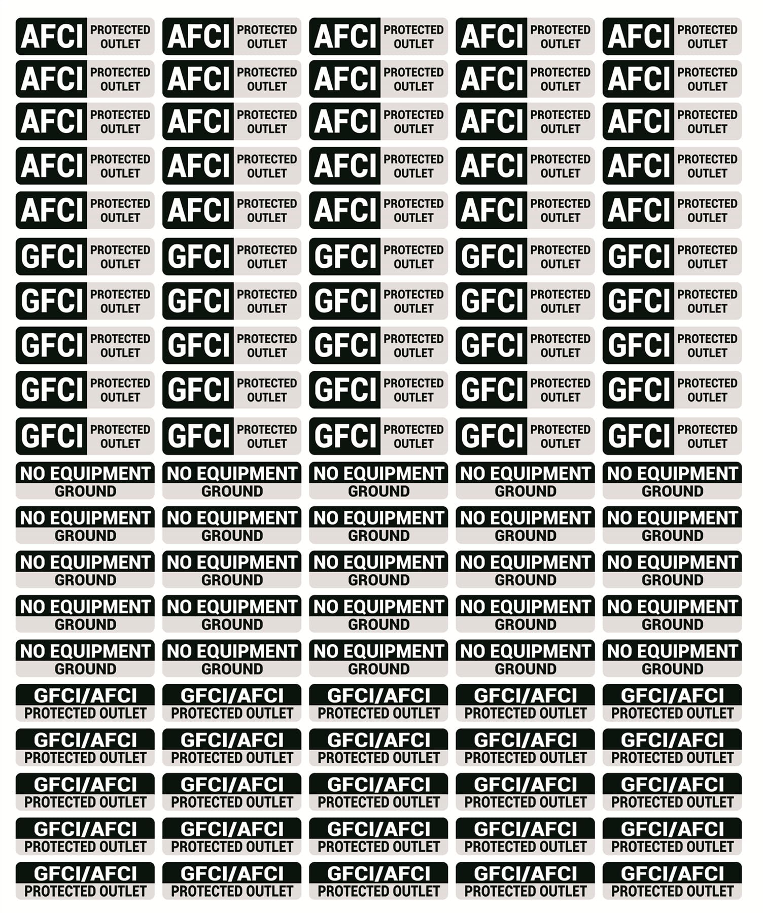 Amazon.com: 100pcs 0.27x1inch AFCI GFCI Protected Outlet Clear Sticker ...