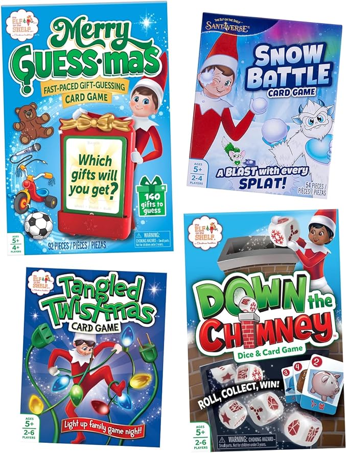 Amazon.com: The Elf on The Shelf Games Set: Snow Battle, Merry Guess ...